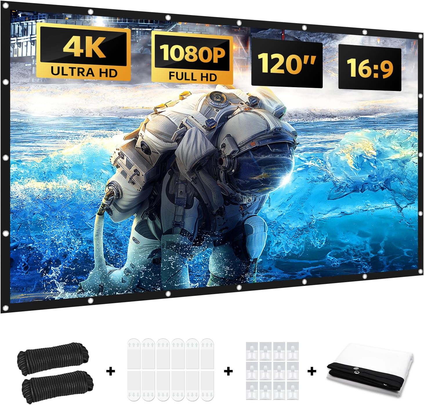 Amazon.com: antmap 120" Portable Projector Screen with 3-Layer Material ...