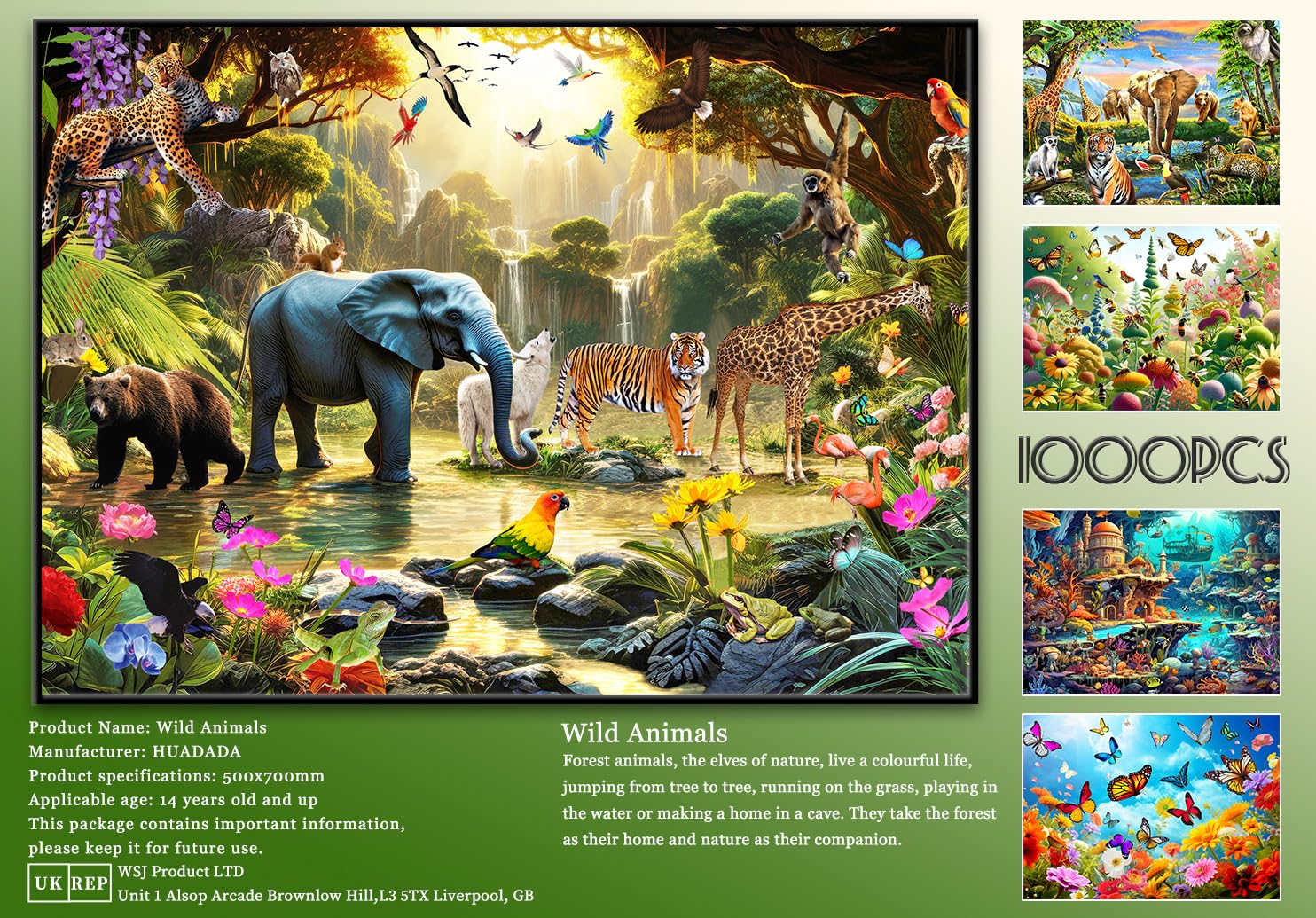 Snapklik.com : HUADADA 1000 Piece Puzzles - Adventures In The Jungle ...