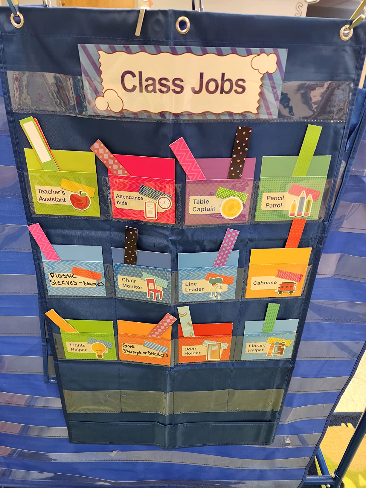 Amazon.com: KIKIGOAL Class Jobs Pocket Chart Bulletin Board for School ...