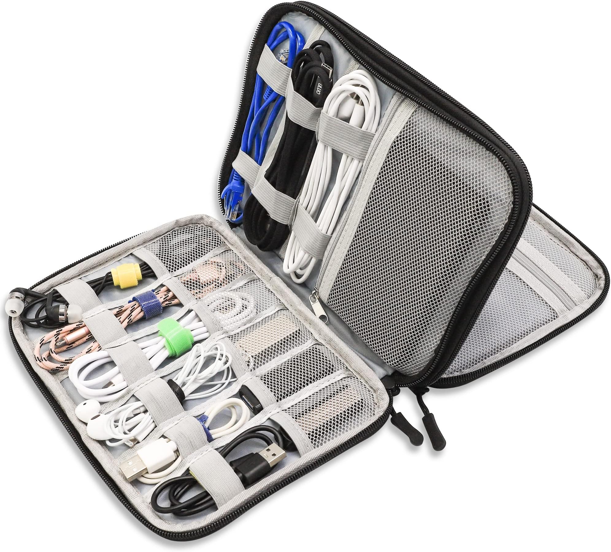Teskyer Cable Organizer Bag, Portable Travel Cord Organizer case, All ...