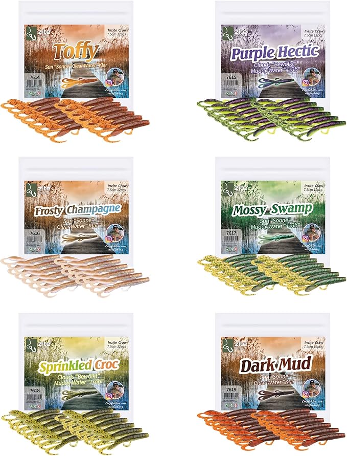 Zite Fishing Creature Bait Gummiköder Inzite Craw - 72 STK Drop Shot ...