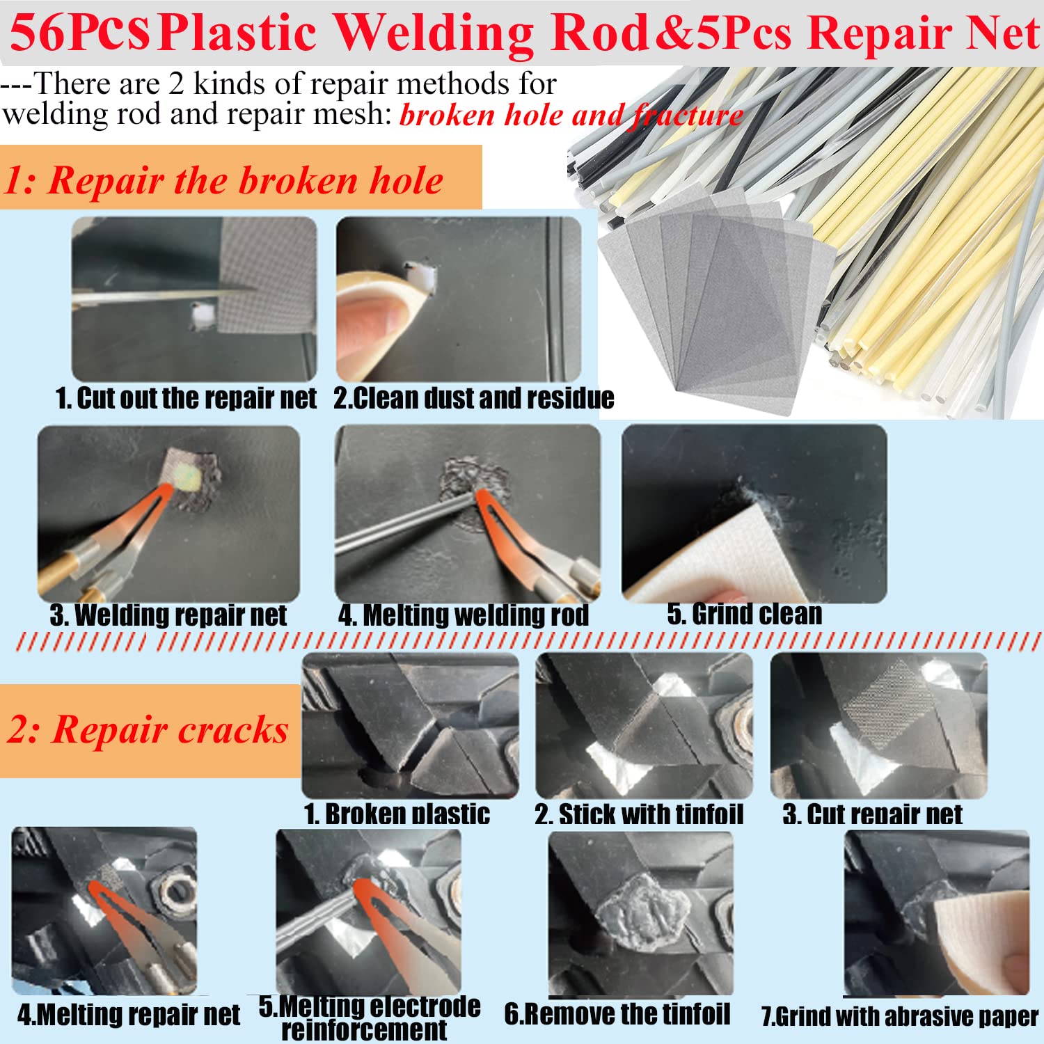 150W Plastic Welder, 2 in 1 Plastic Welding Kit Plastic Repair Welder ...