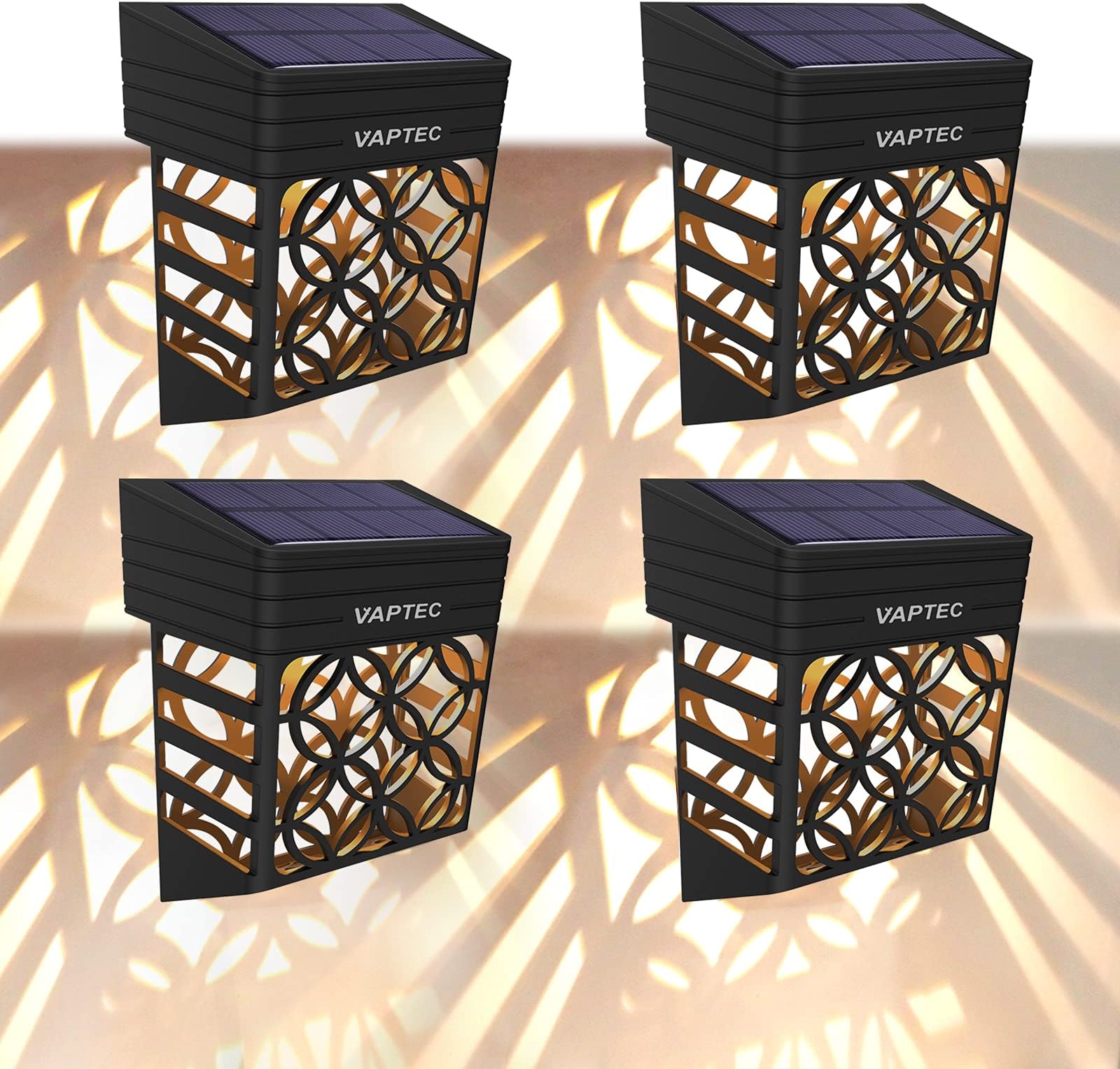 twinkya 6 Pack Solar Fence Lights Solar Outdoor Wall Lights Plastic ...