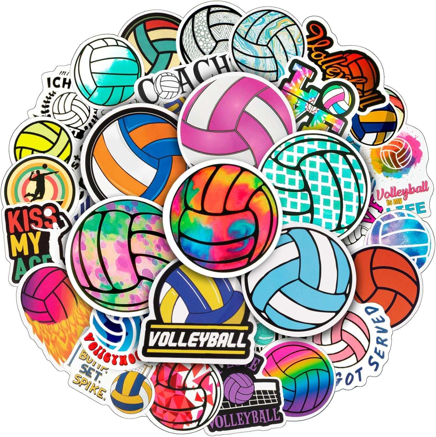 Amazon.com: 200PCS Waterproof Volleyball Stickers - Large Vinyl ...