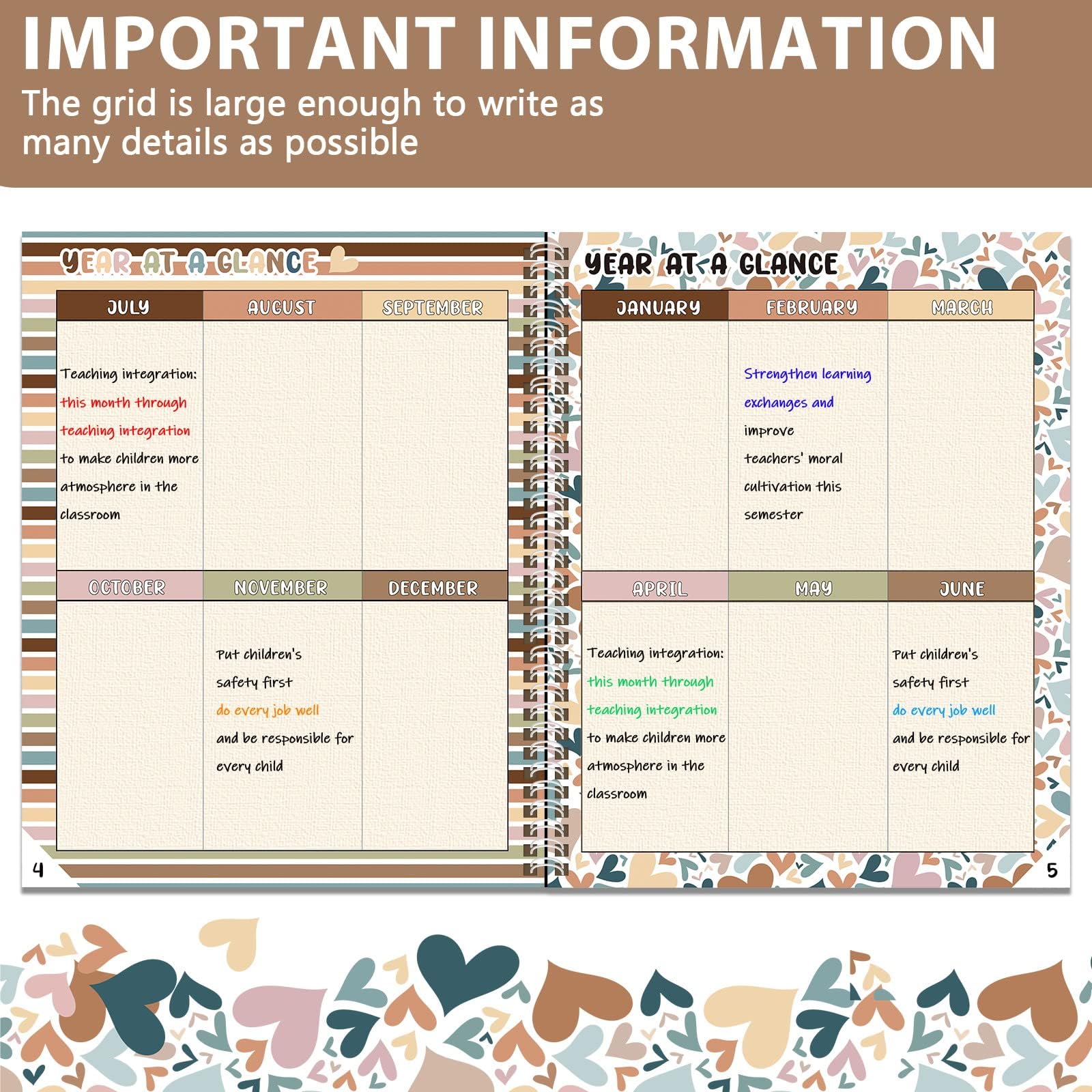 Snapklik.com : Boho Record Book Teacher Class Gradebook Rainbow Spiral ...