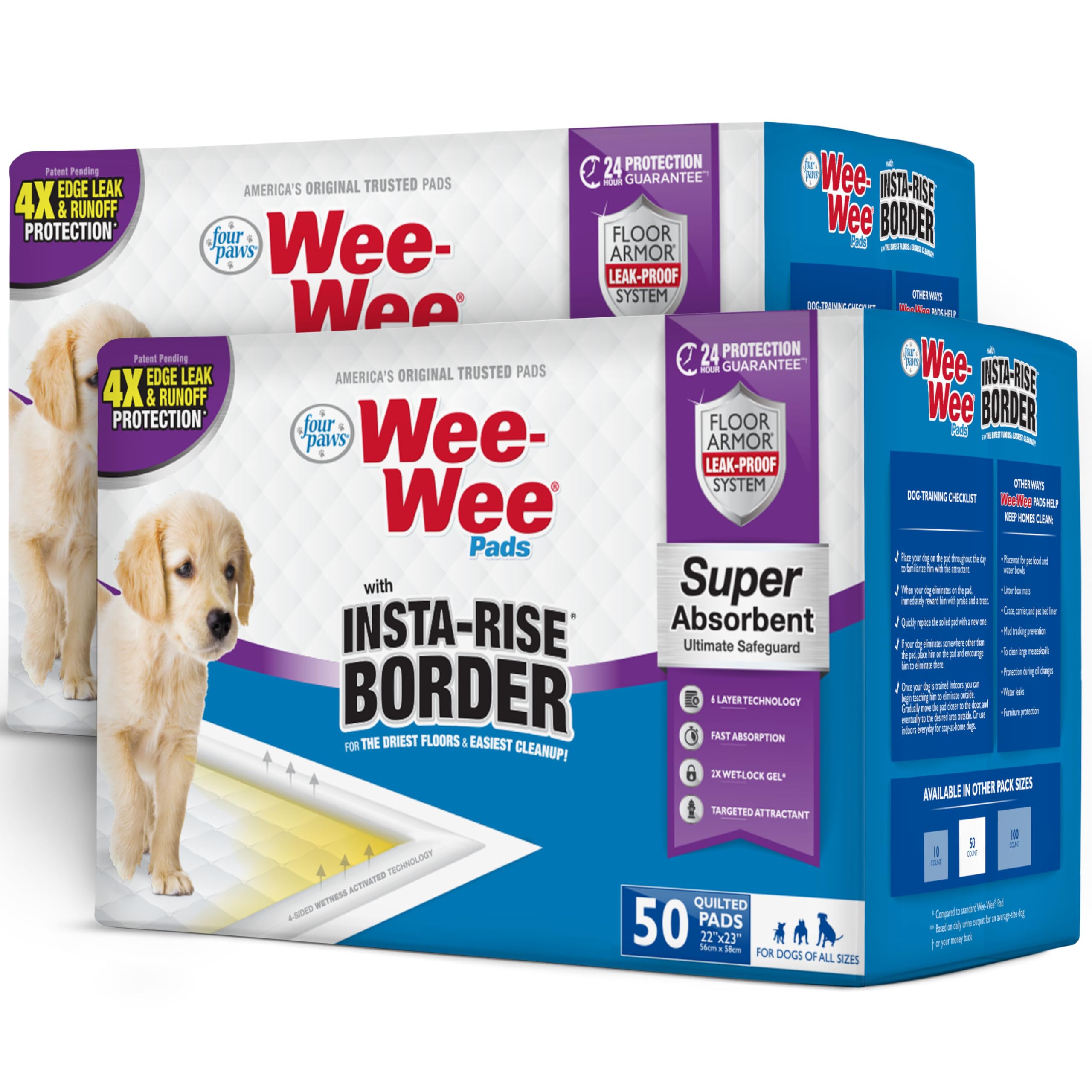 Snapklik.com : Four Paws Wee-Wee Super Absorbent Pee Pads For Dogs