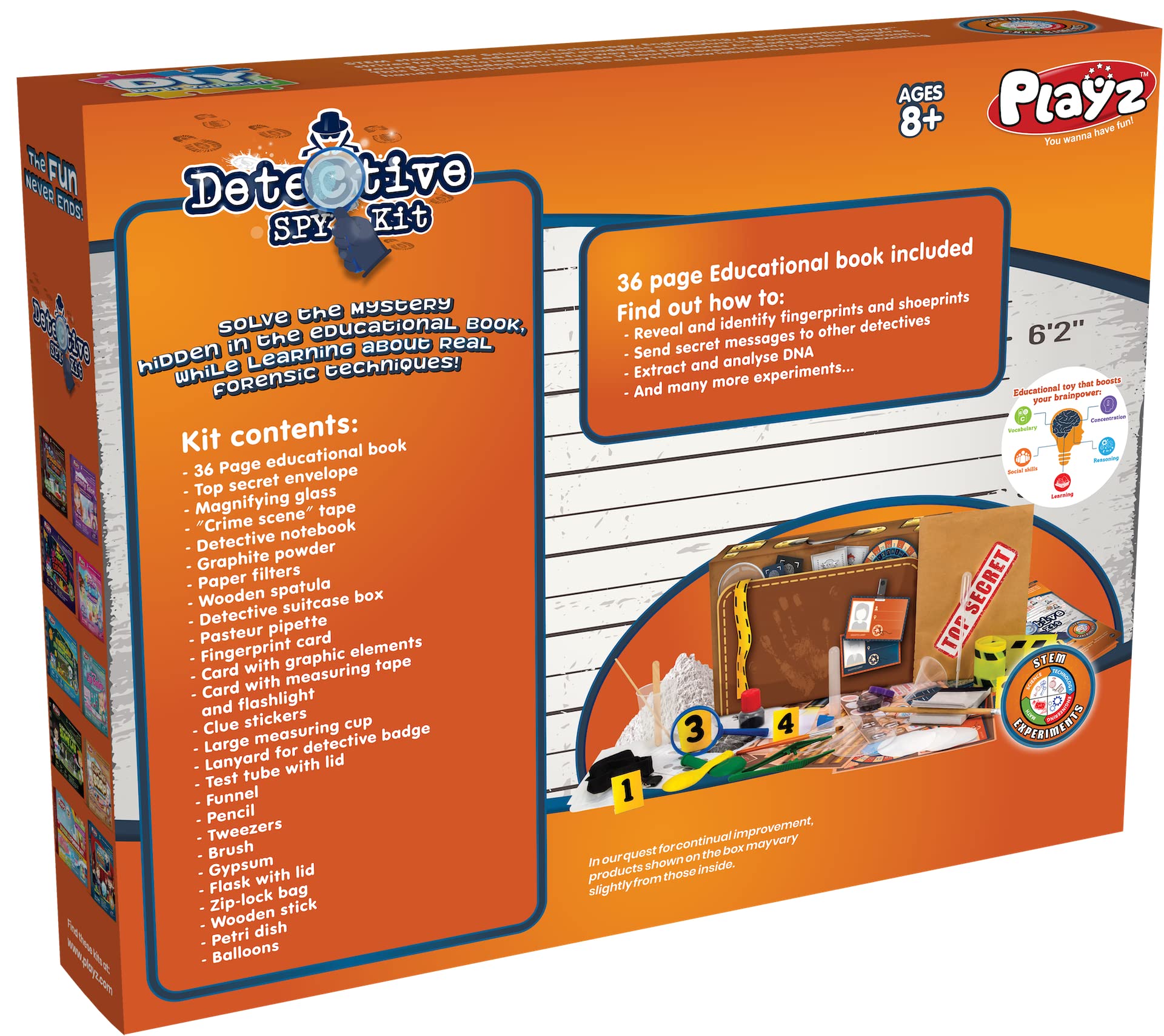 Buy Playz Detective Spy Gear Kit for Kids - 15 Mystery & Forensic ...