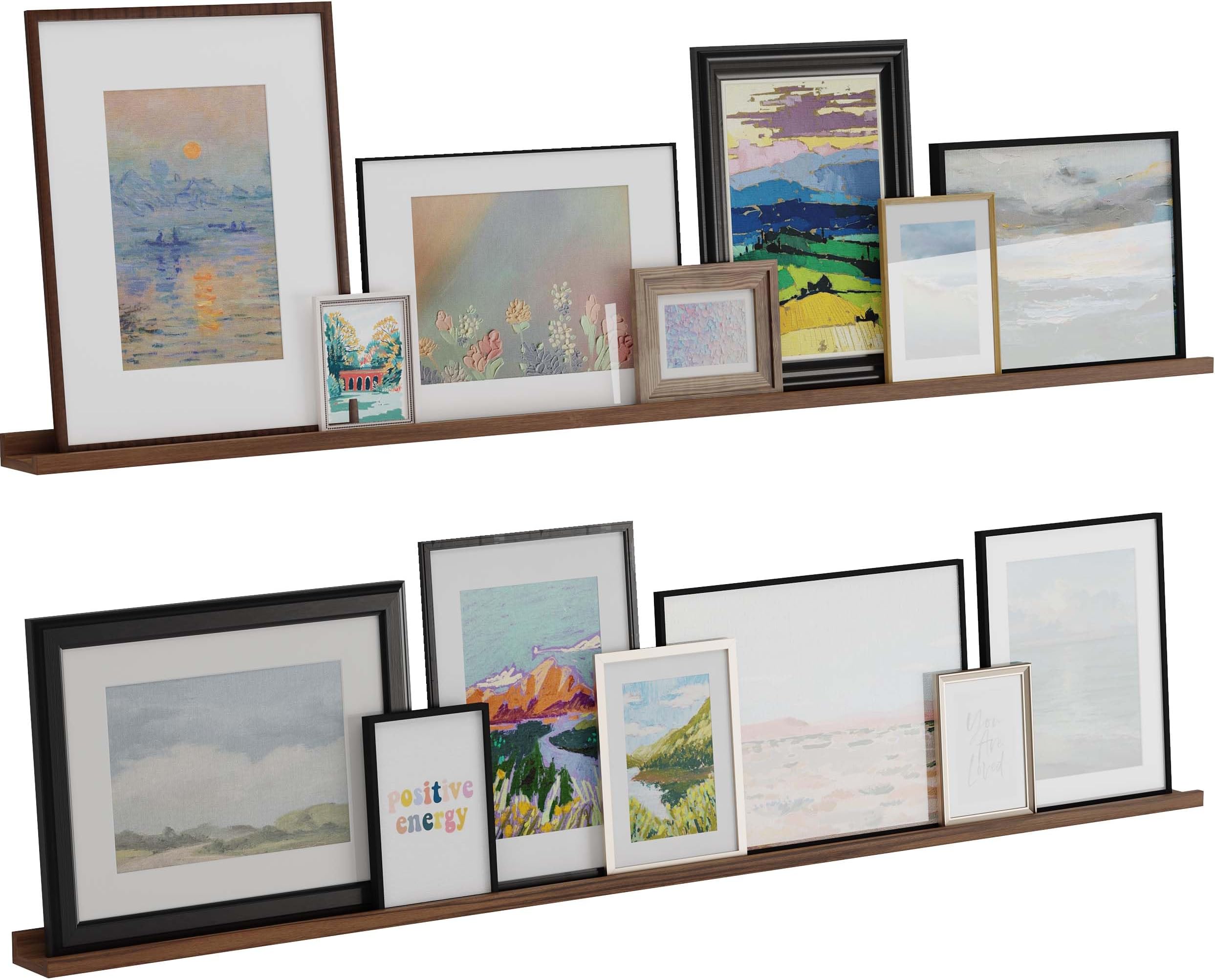 Amazon.com: Wallniture Denver 72" Floating Shelves for Picture Frames ...