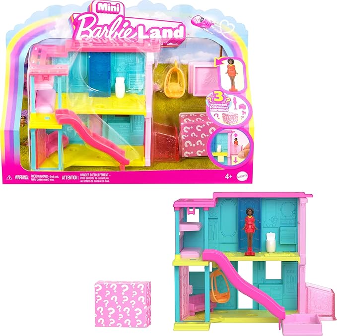 Amazon.com: Barbie Mini BarbieLand Doll House Sets, Mini Dreamhouse ...
