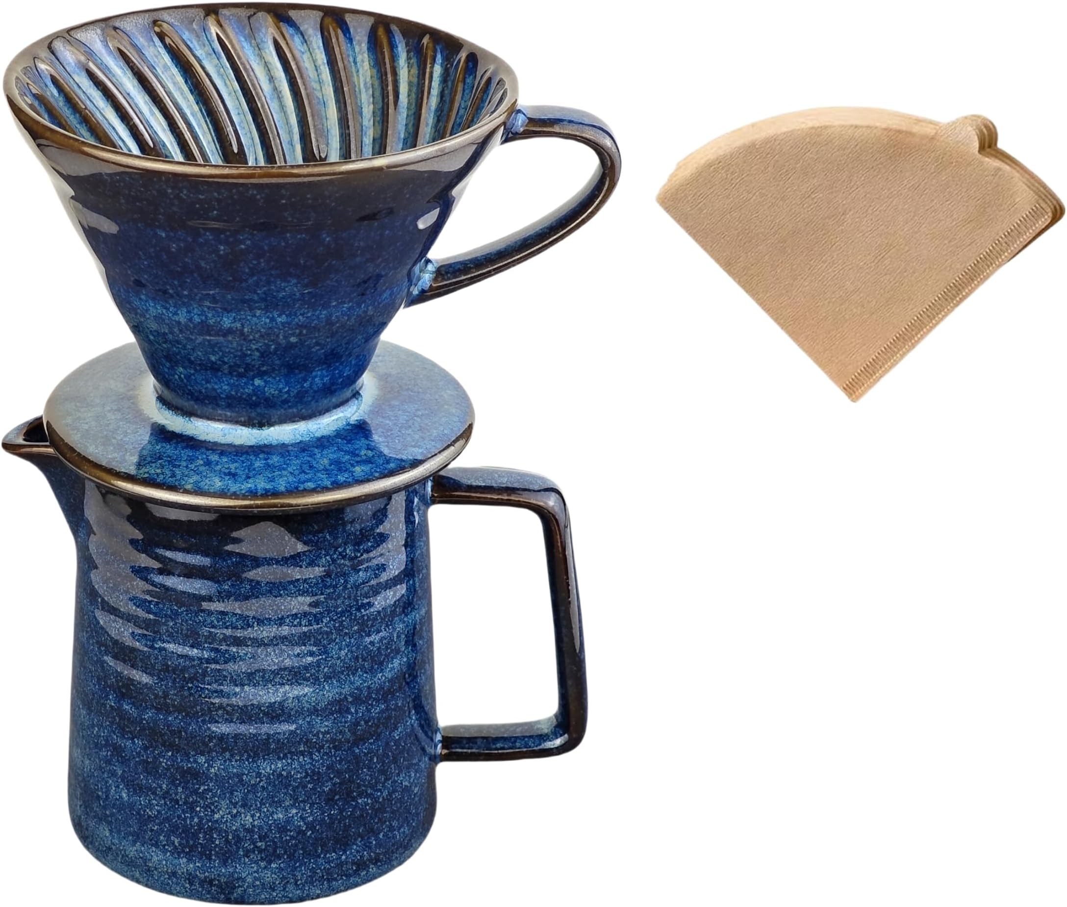 Amazon.com: Aroplor Ceramic Pour Over Coffee Dripper 60 Angle Cone 02 ...