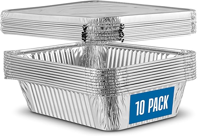 Amazon.com: PLASTICPRO 10 Pack Aluminum Pans 6.5'' x 9" Disposable Pans ...