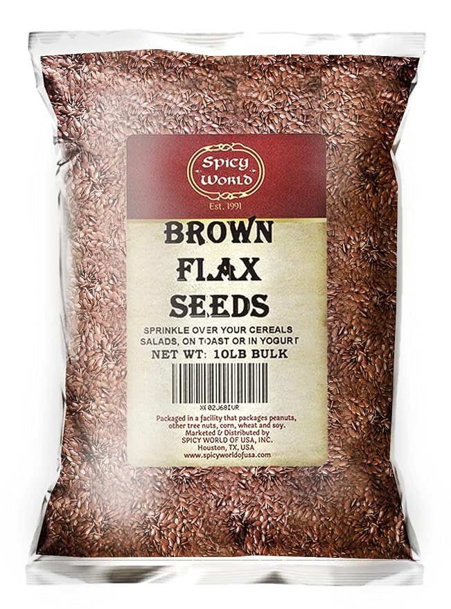 Amazon.com : Spicy World Brown Flaxseed, 10 Pound Box : Grocery ...