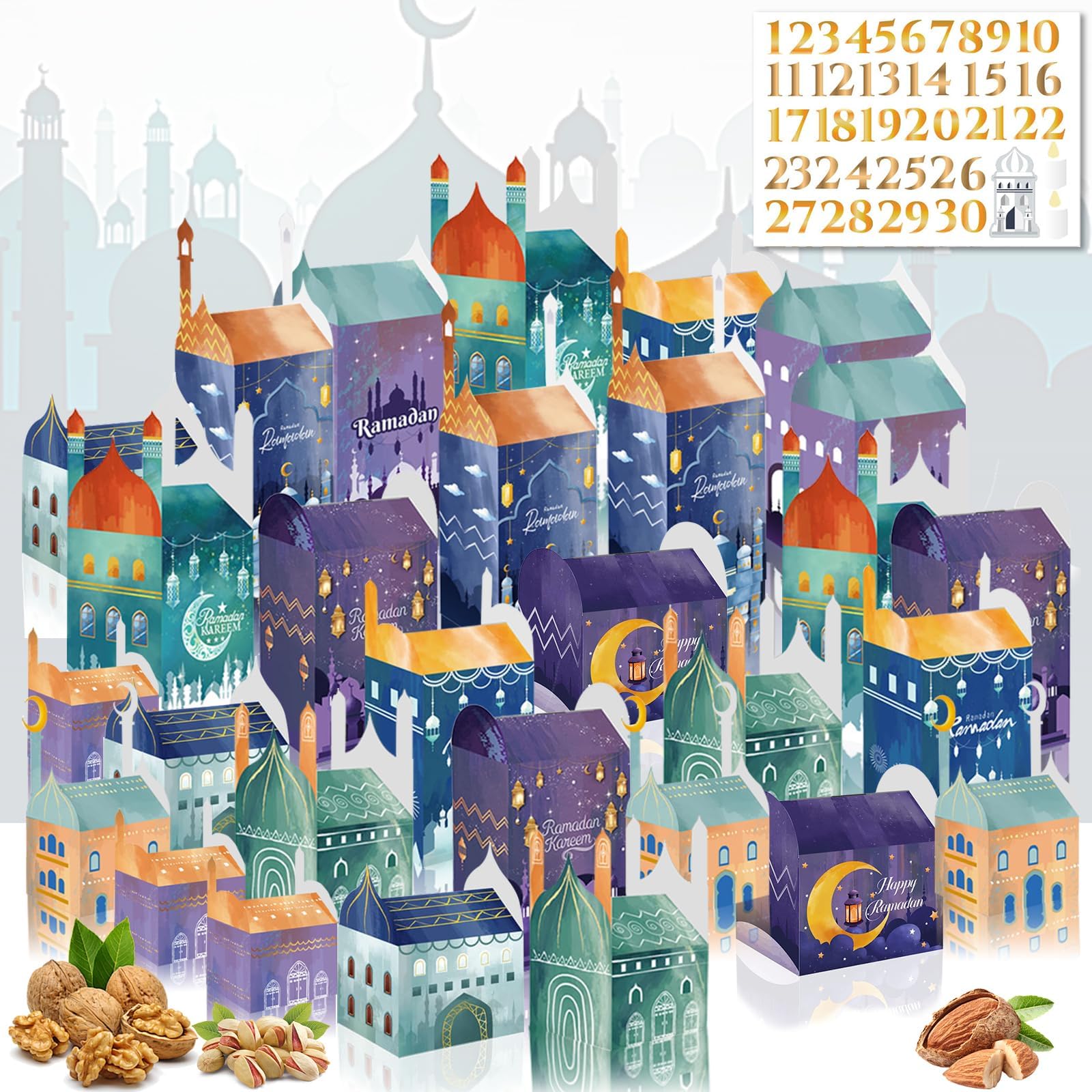 Calendrier de l'Avent Ramadan Boites,Calendrier du Ramadan à Remplir,7 ...
