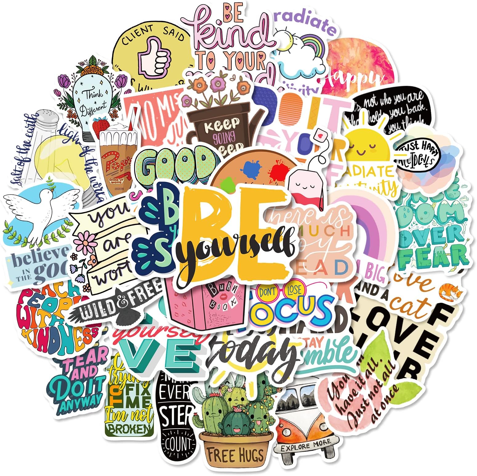 Amazon.com: 50 PCS Inspirational Quote Stickers,Motivational Stickers ...