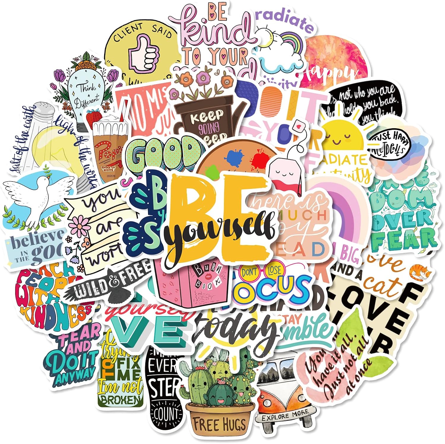 Amazon.com: 50 PCS Inspirational Quote Stickers,Motivational Stickers ...