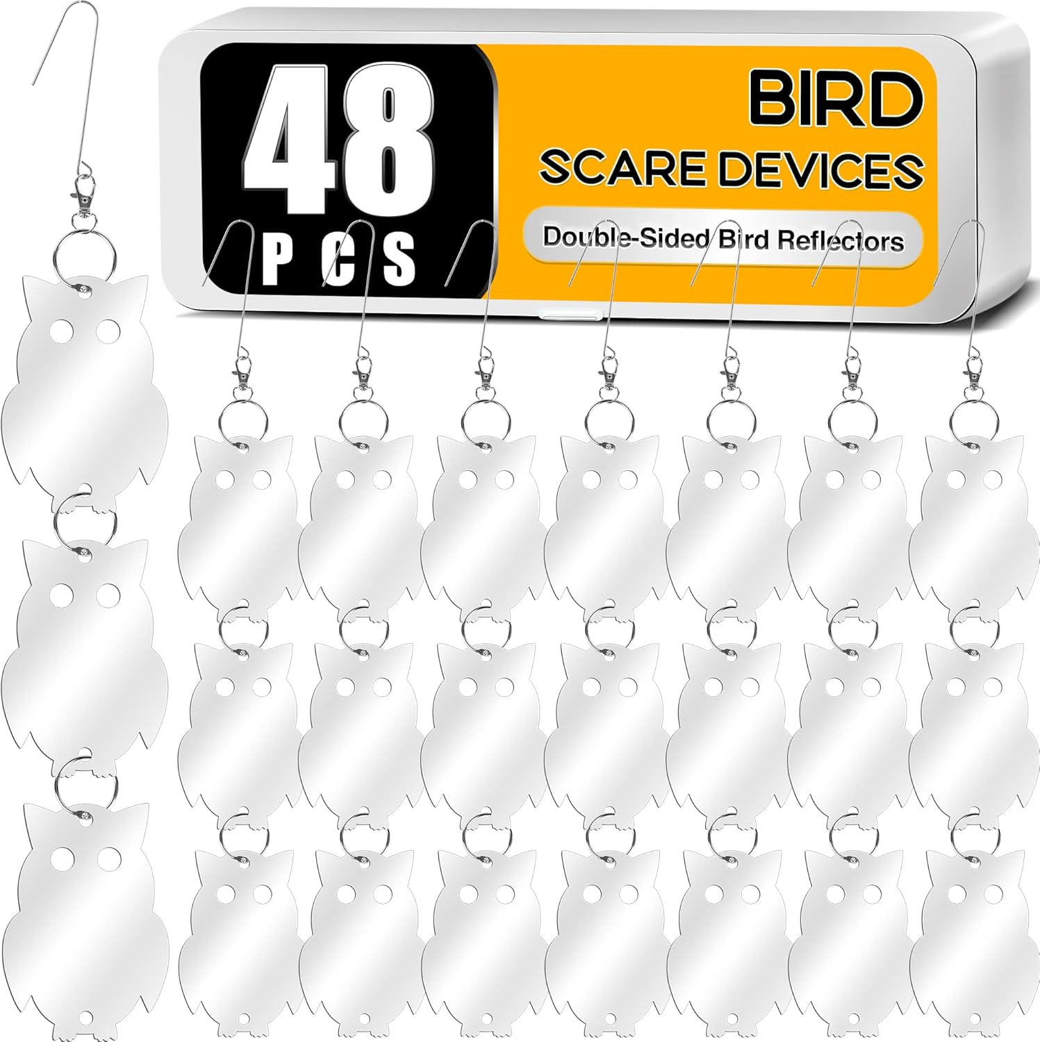 Amazon.com: XPCARE 48 Pcs Bird Scare Discs, Reflective Double-Sided ...