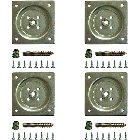 Amazon.com: Leg Mounting Plates, 4 Sets Furniture Leg Attachment Plates ...