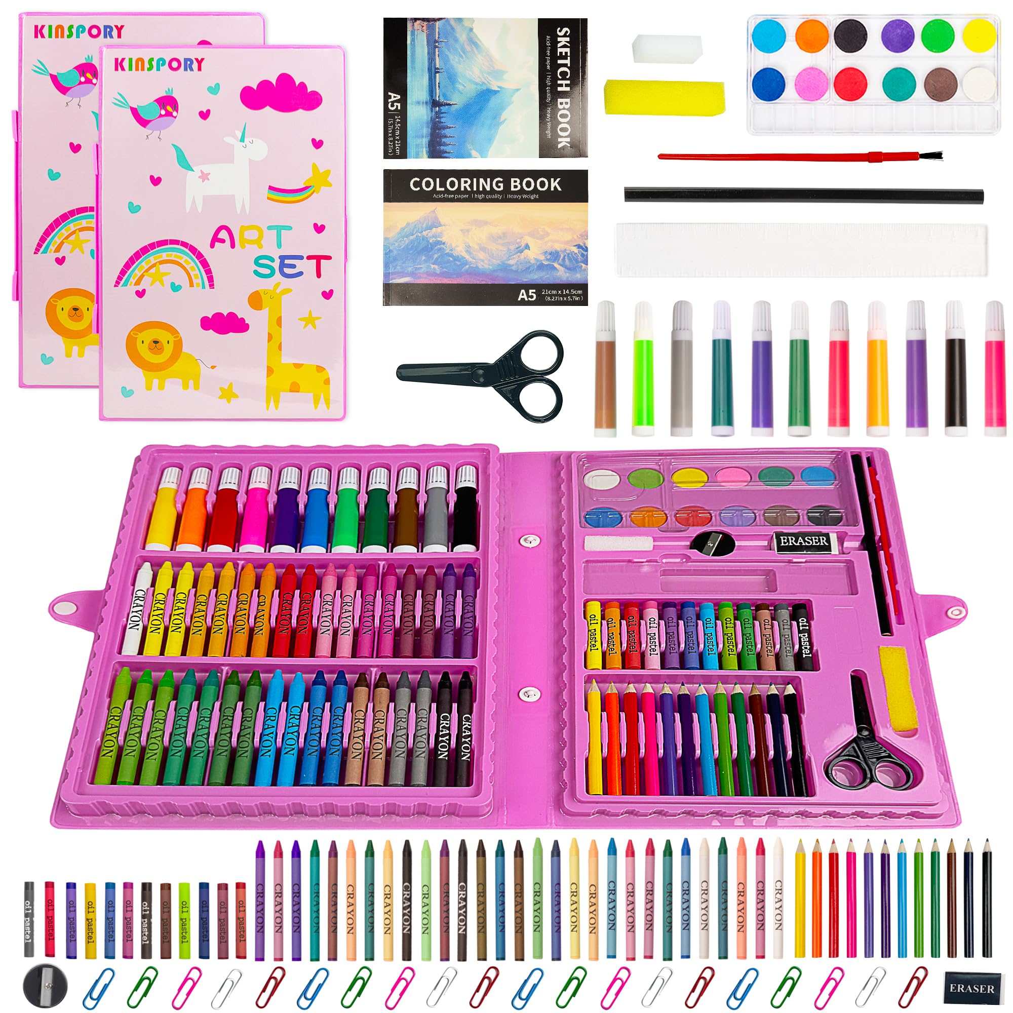 KINSPORY Art Sets of 2, Drawing Art Supplies Case for Kids with 2PC ...