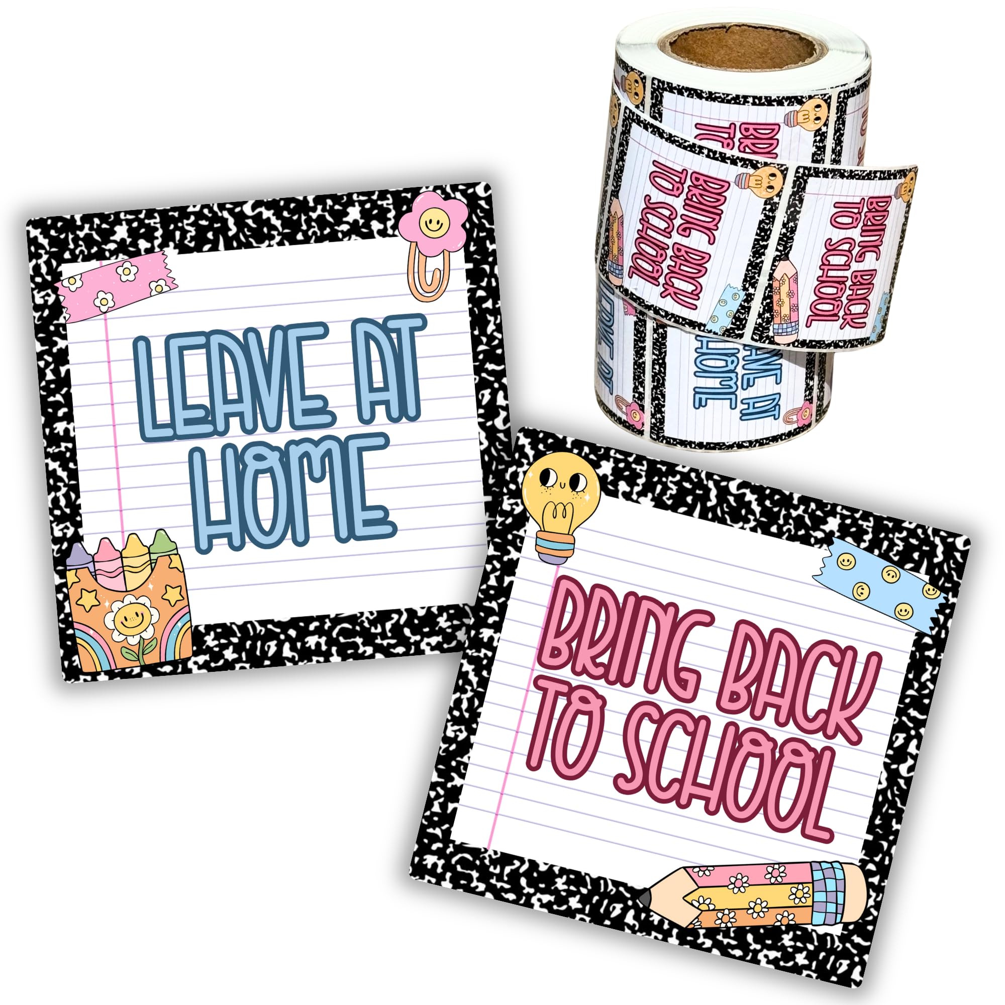 School Folders Keep At Home Bring Back To School Teacher Stickers For ...