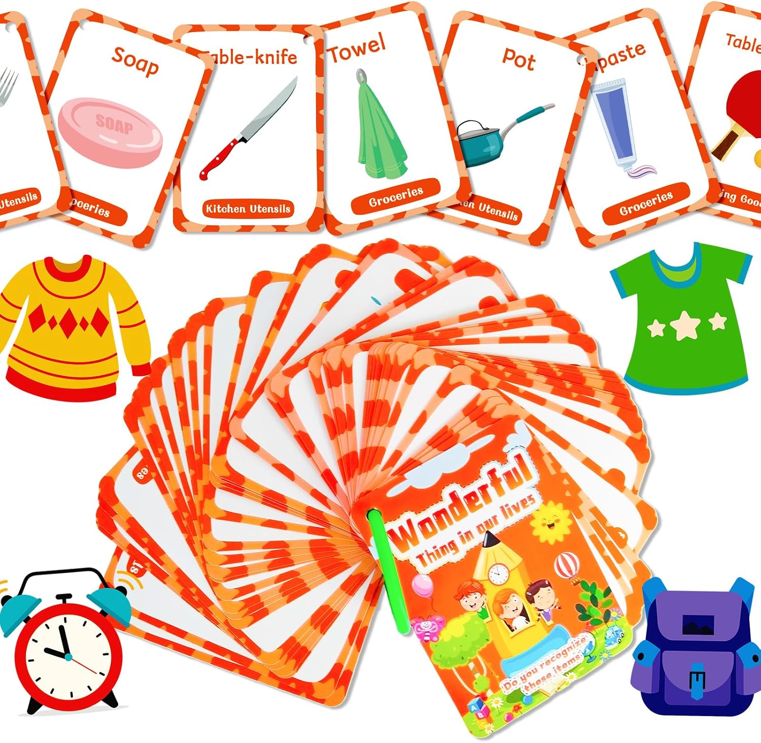 Amazon.com: 50 Everyday Objects Awareness Flashcards for Kids ...