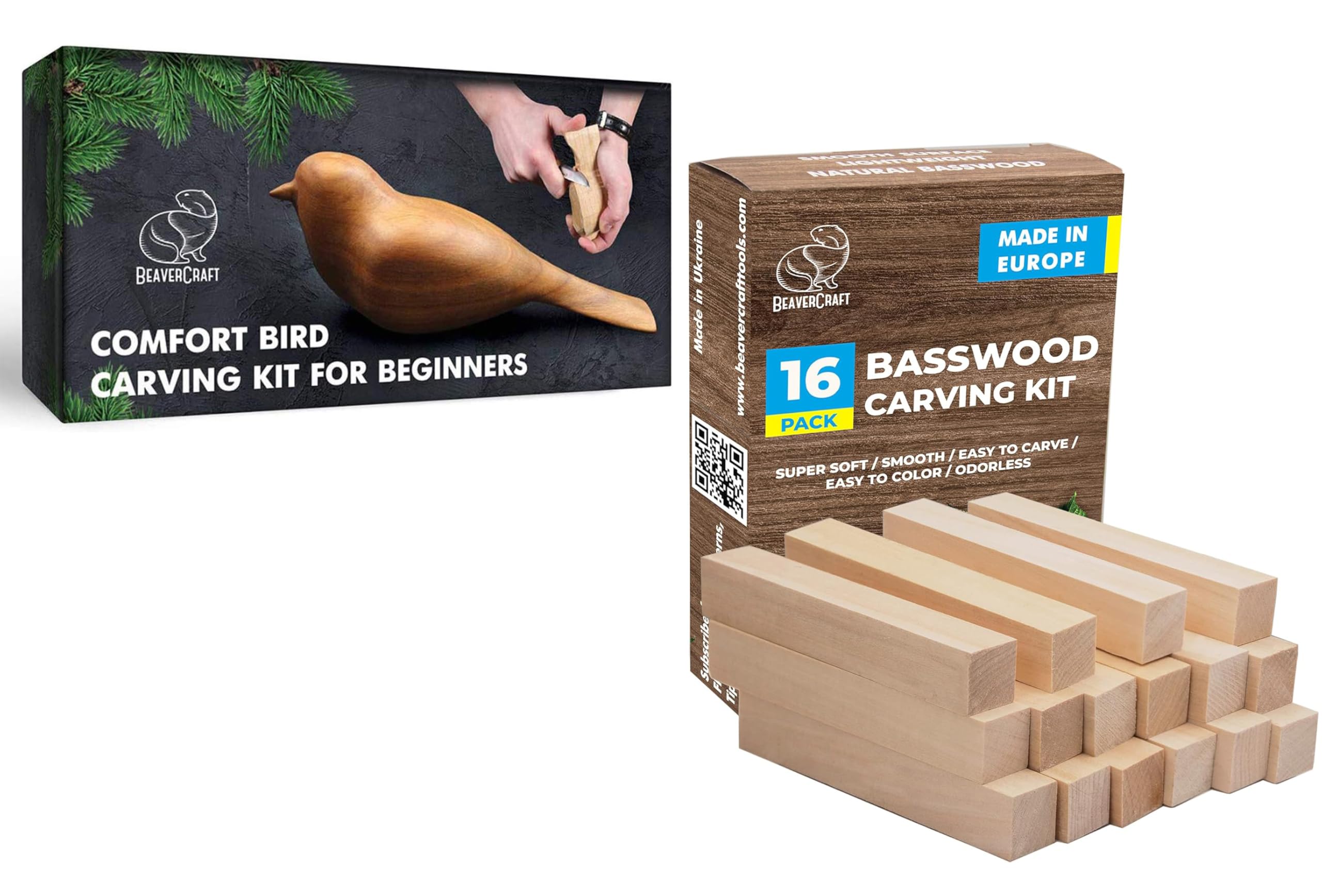 Amazon.com: BeaverCraft DIY01 Wood Carving Kit Comfort Bird BW16 pcs ...