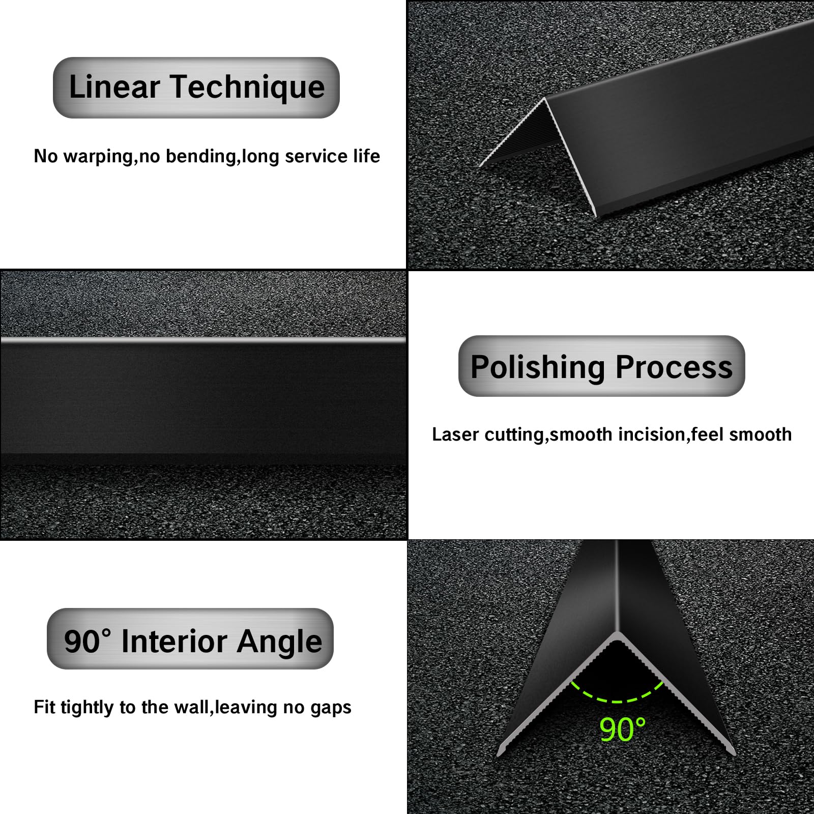 Snapklik.com : Aluminum Alloy Black Corner Guards 19Ga Thickness Wall ...