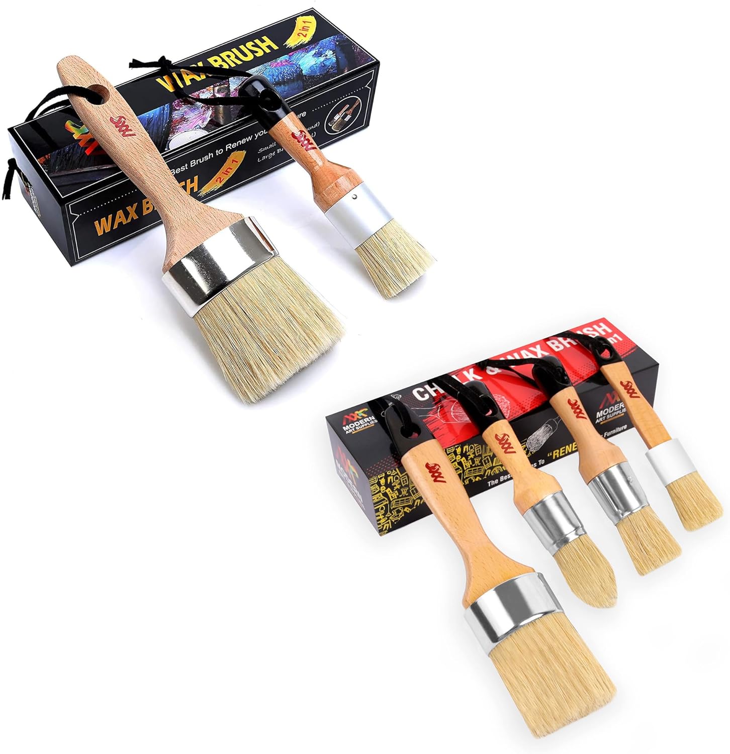 Amazon.com: Chalk Wax Paint Brush Bundle - 5 Multi-Sized Brushes for ...