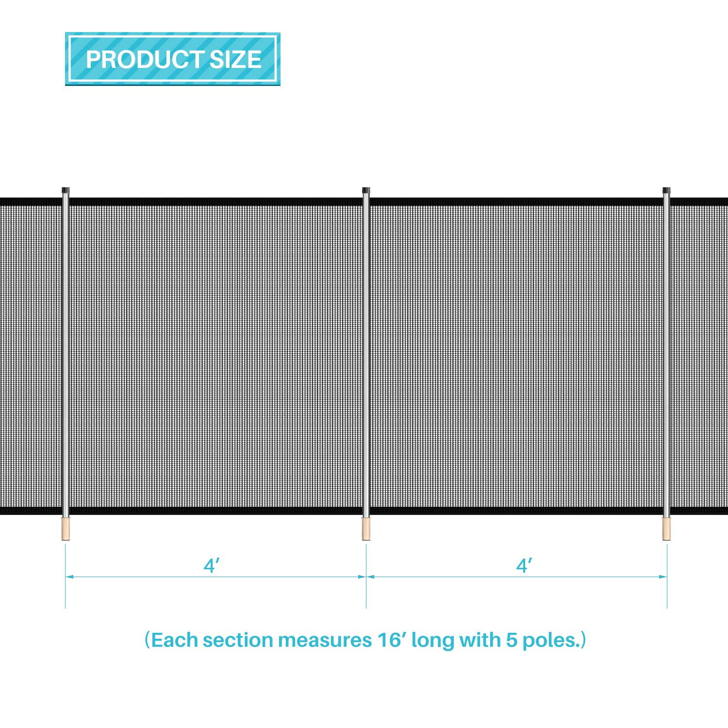 Snapklik.com : Coarbor 16X6 Removable Mesh Fence For Inground Above ...