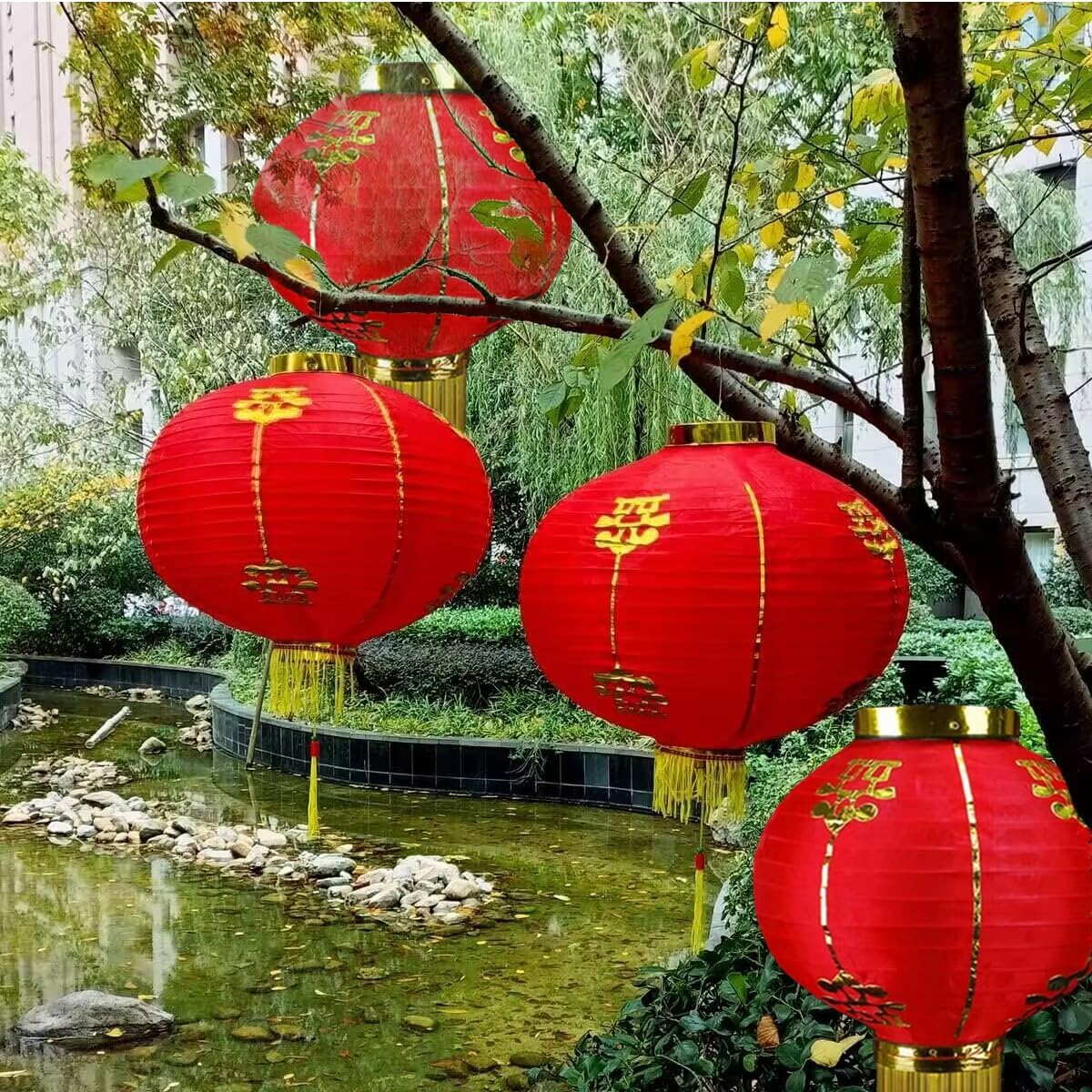 KYMY 2025 Asian New Year Red Lanterns, Spring Festival Red Round ...