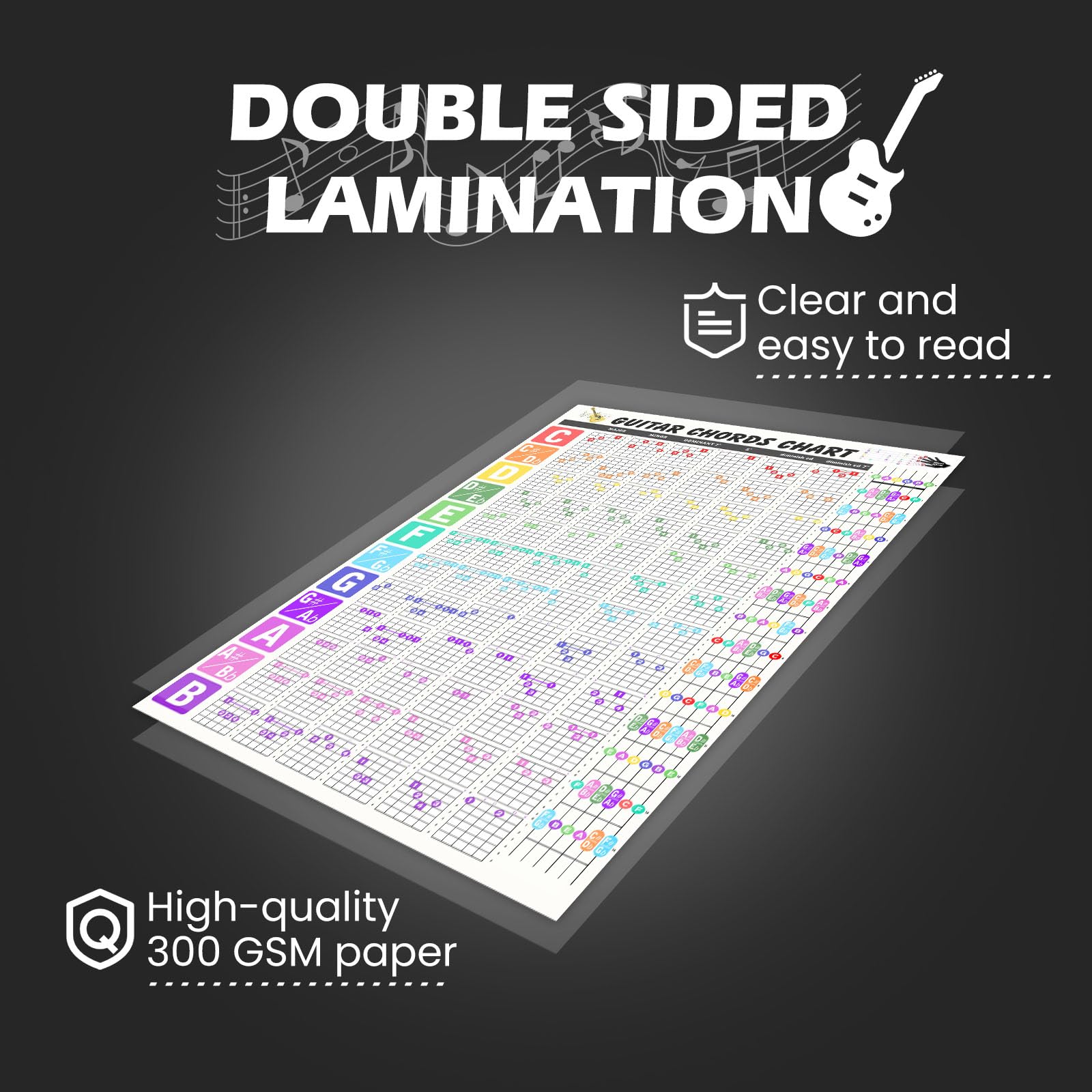 Snapklik.com : YASUOA Ultimate 12in X 17in Guitar Chords Poster Chart ...