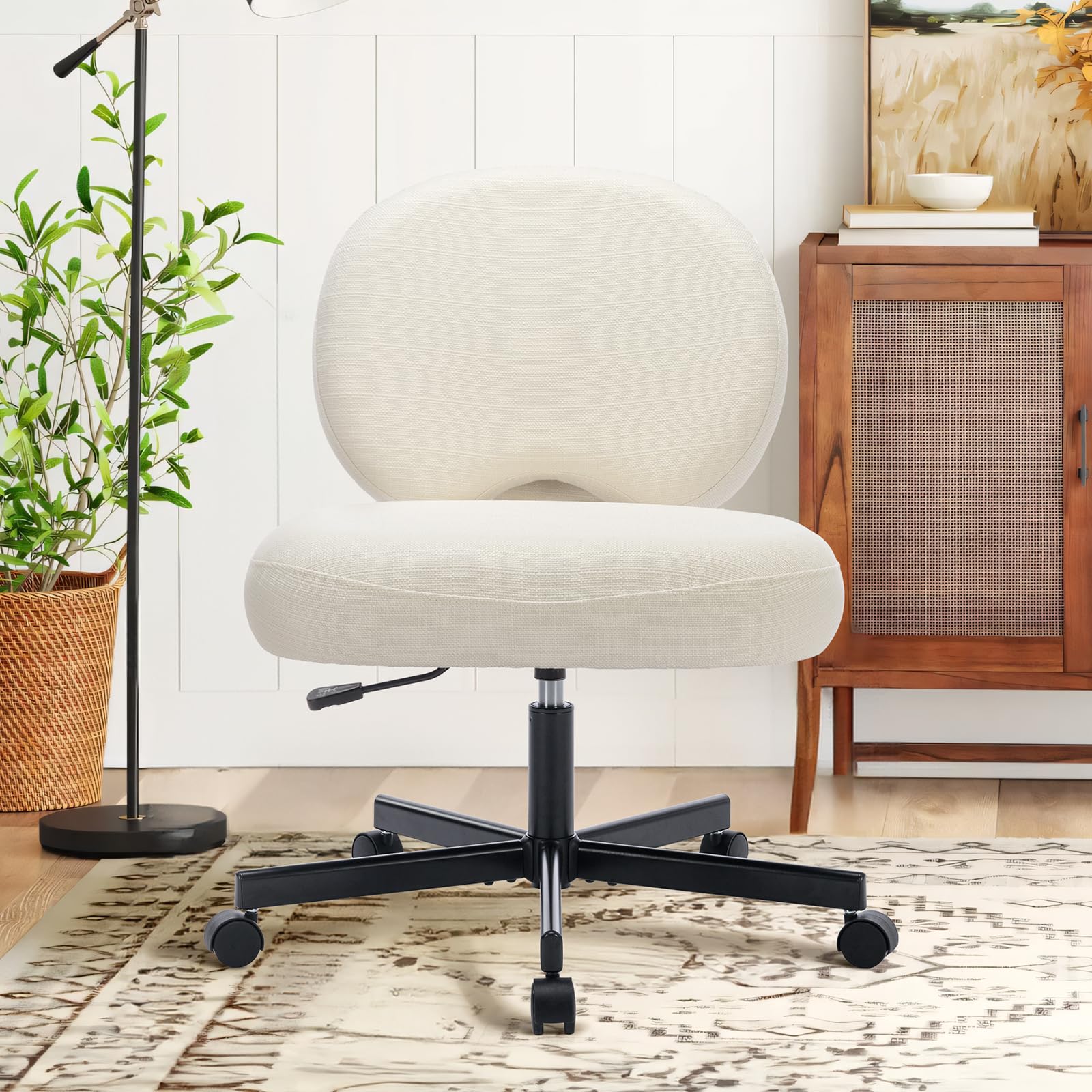 Amazon.com: Criss Cross Chair with Wheels-Armless Cross Legged Desk ...