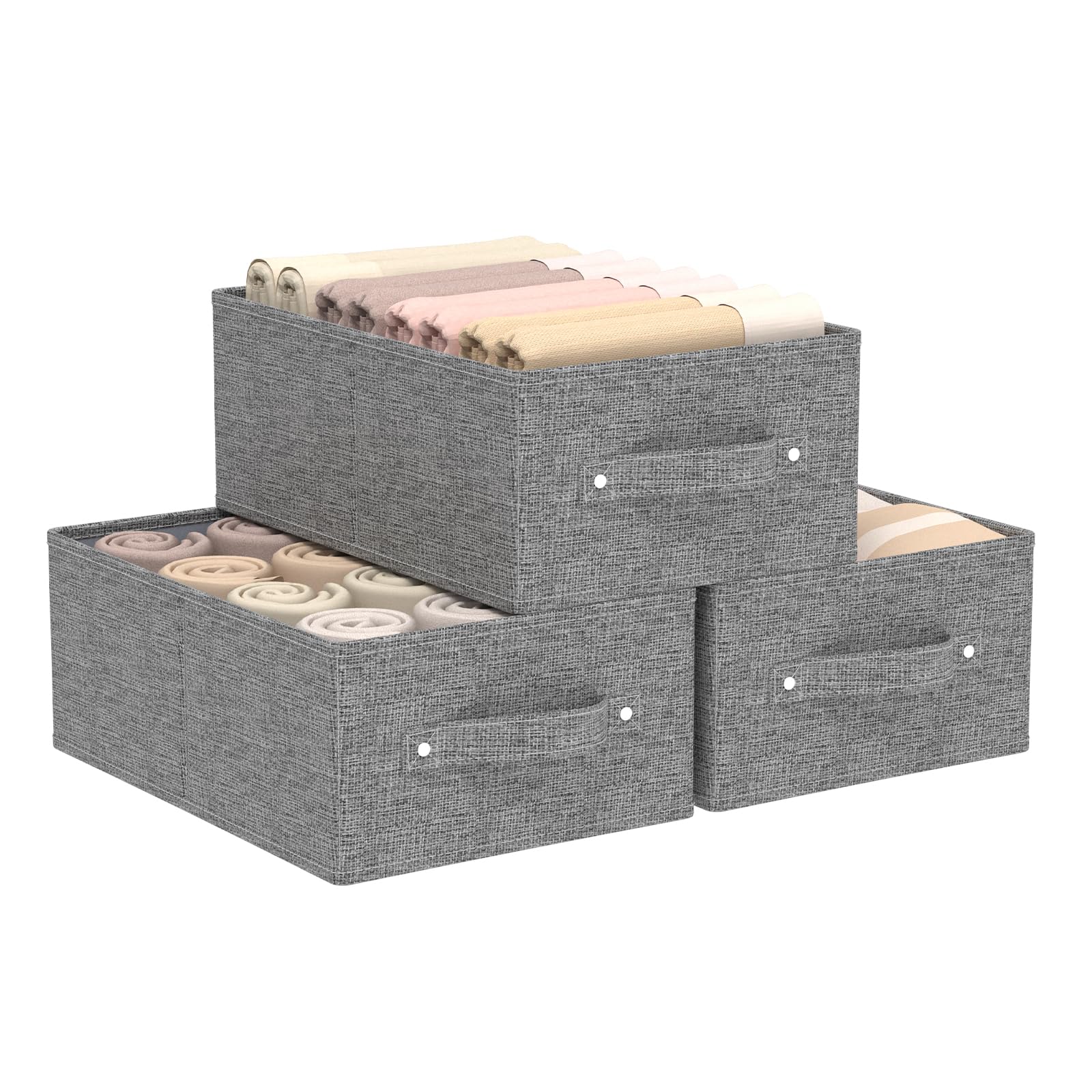 ENUMAIL Collapsible Fabric Storage Boxes,Linen Fabric Cube Organizer ...