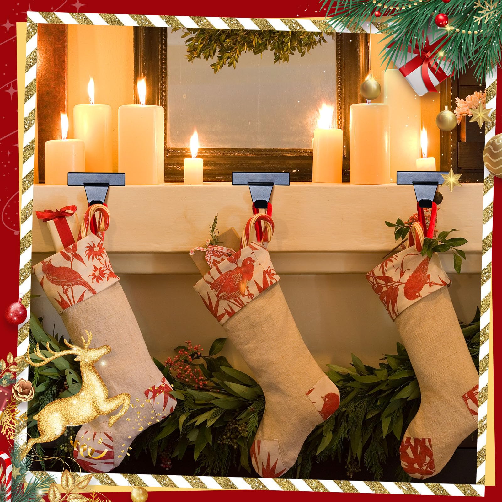 Christmas Decor Hangers Yuokwer Christmas Stocking Hangers Set Of 5 ...