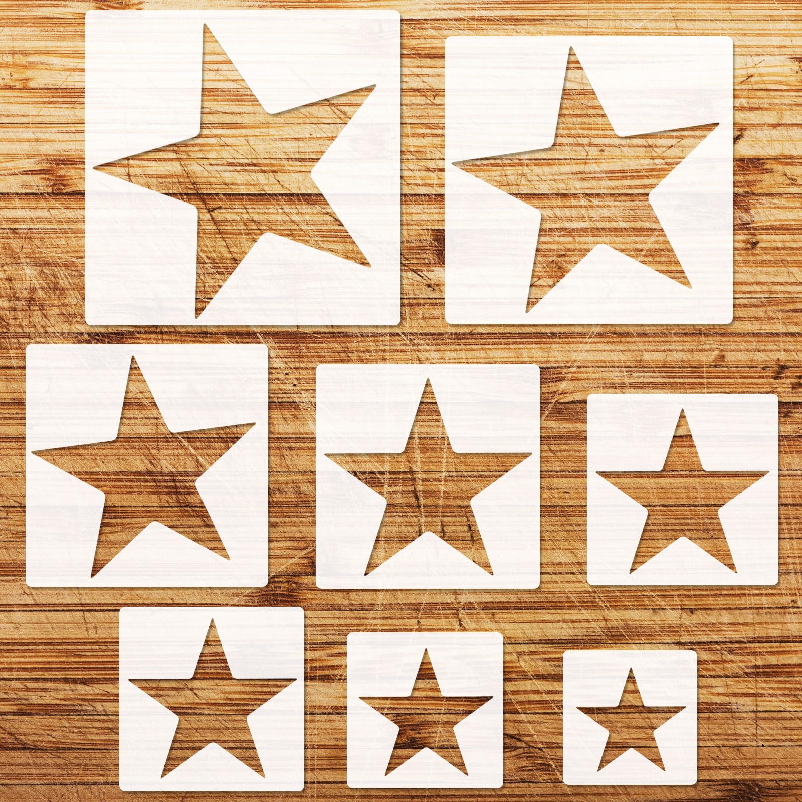 Amazon.com : HVSWLY 8PCS Large Star Stencils, 8 Different Size Star ...