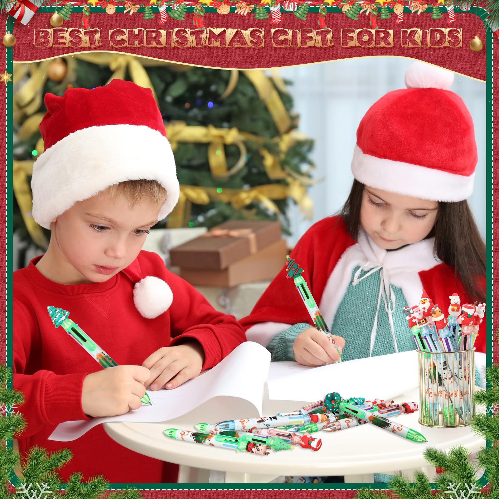 Snapklik.com : 190 Pieces Christmas Multicolor Ballpoint Pen 6 In 1 ...
