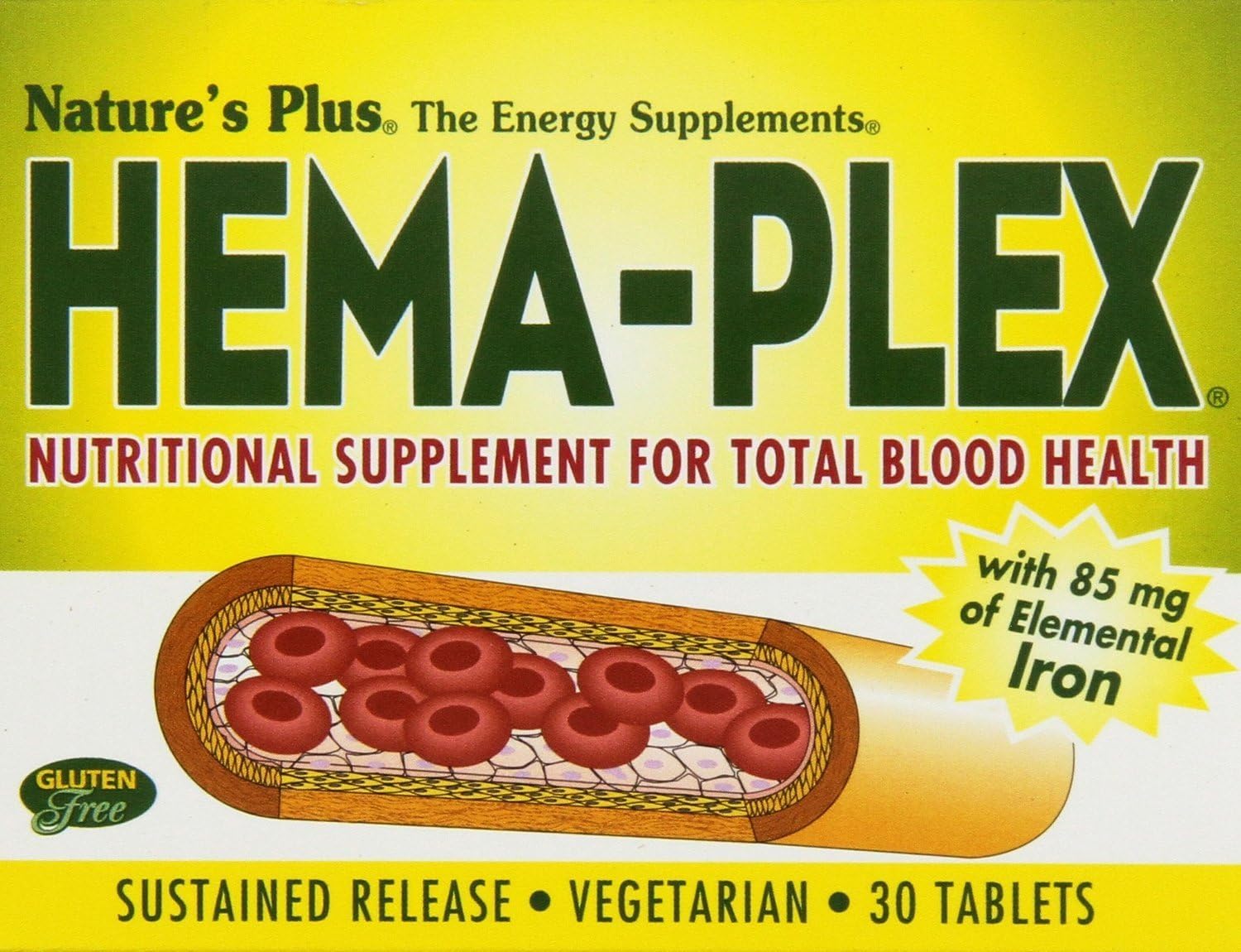 Amazon.com: NaturesPlus Hema-Plex Iron - 30 Slow-Release Tablets, Pack ...