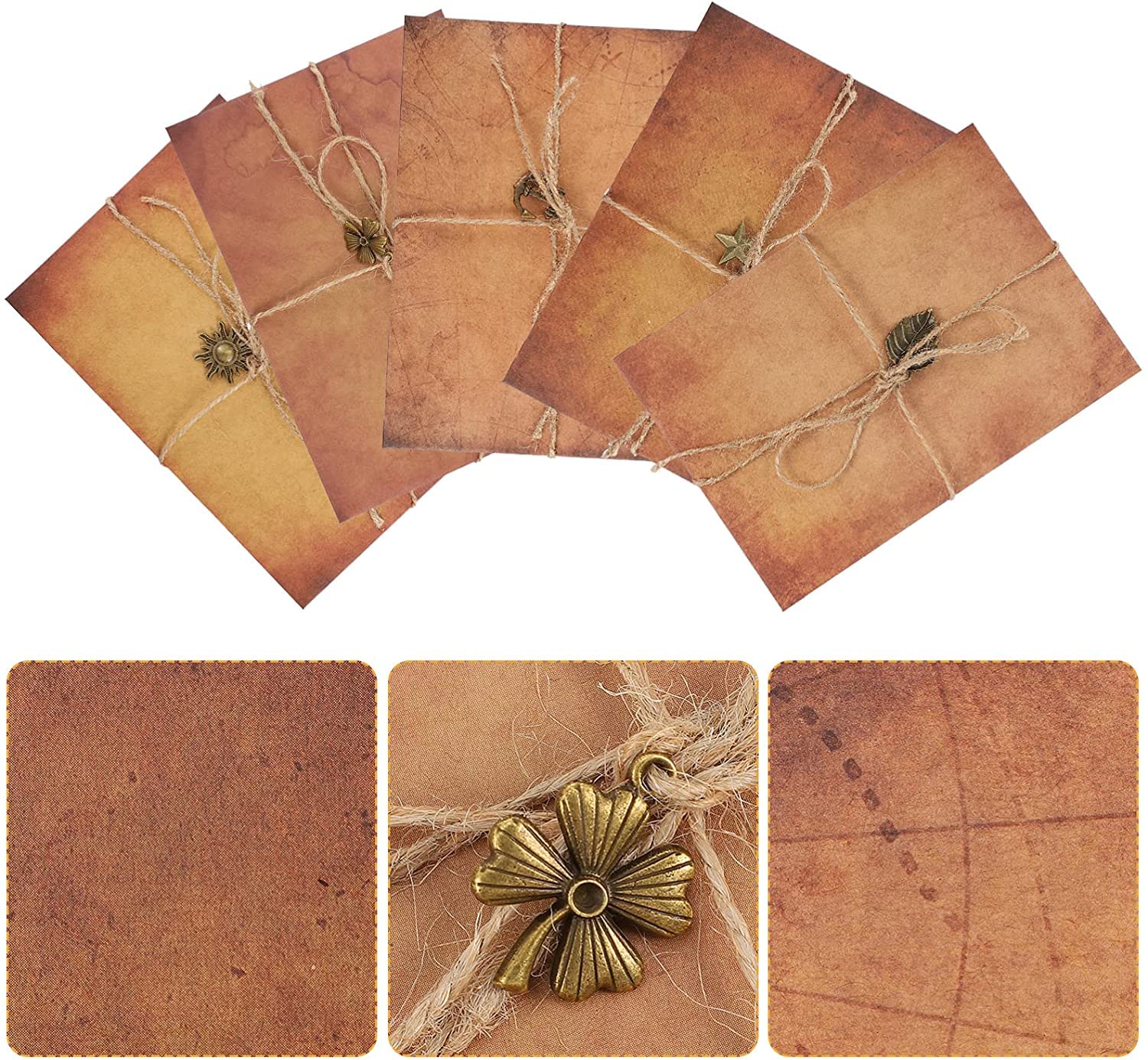 SYOSI Vintage Stationary Paper and Envelope Antique Style Envelopes A5 ...