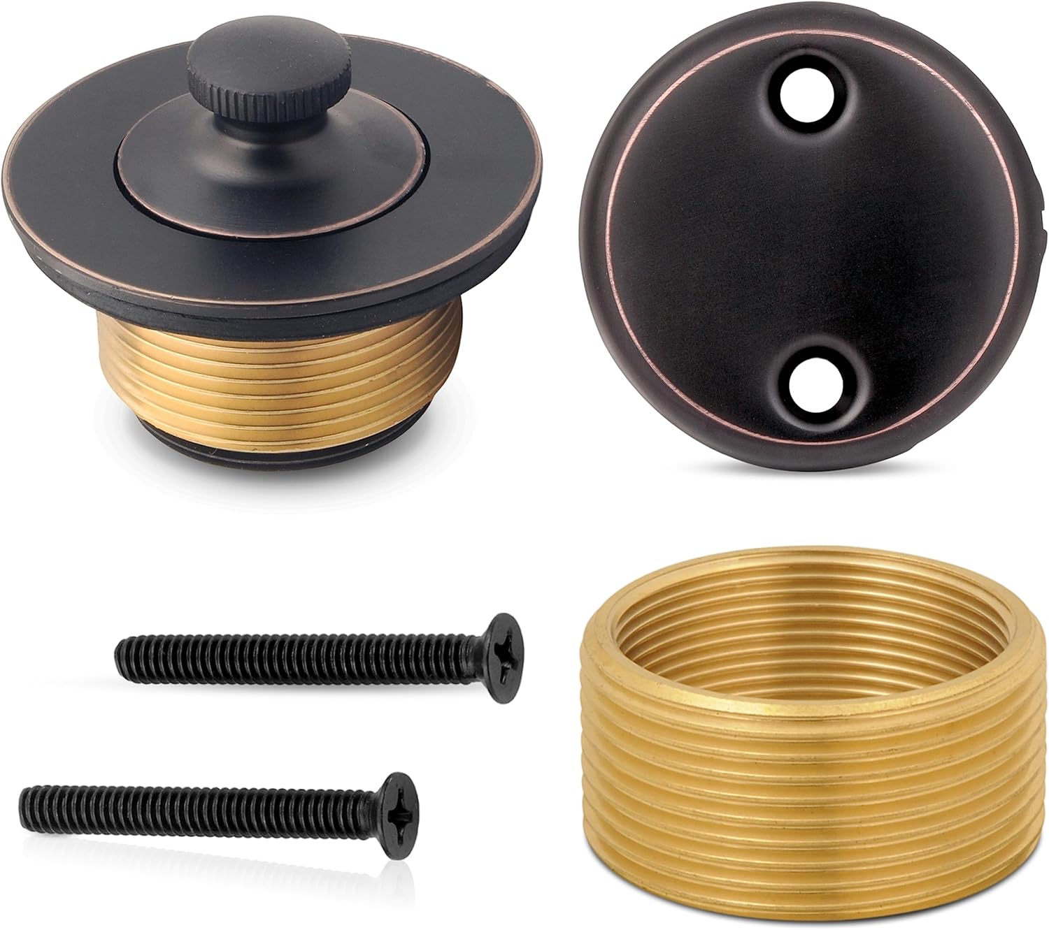 All-Brass Lift and Turn Bathtub Drain Kit – Includes Universal Fine ...