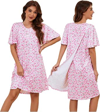 Amazon.com: CARANXTEX Hospital Gowns for Women Open Back Tear Away Snap ...