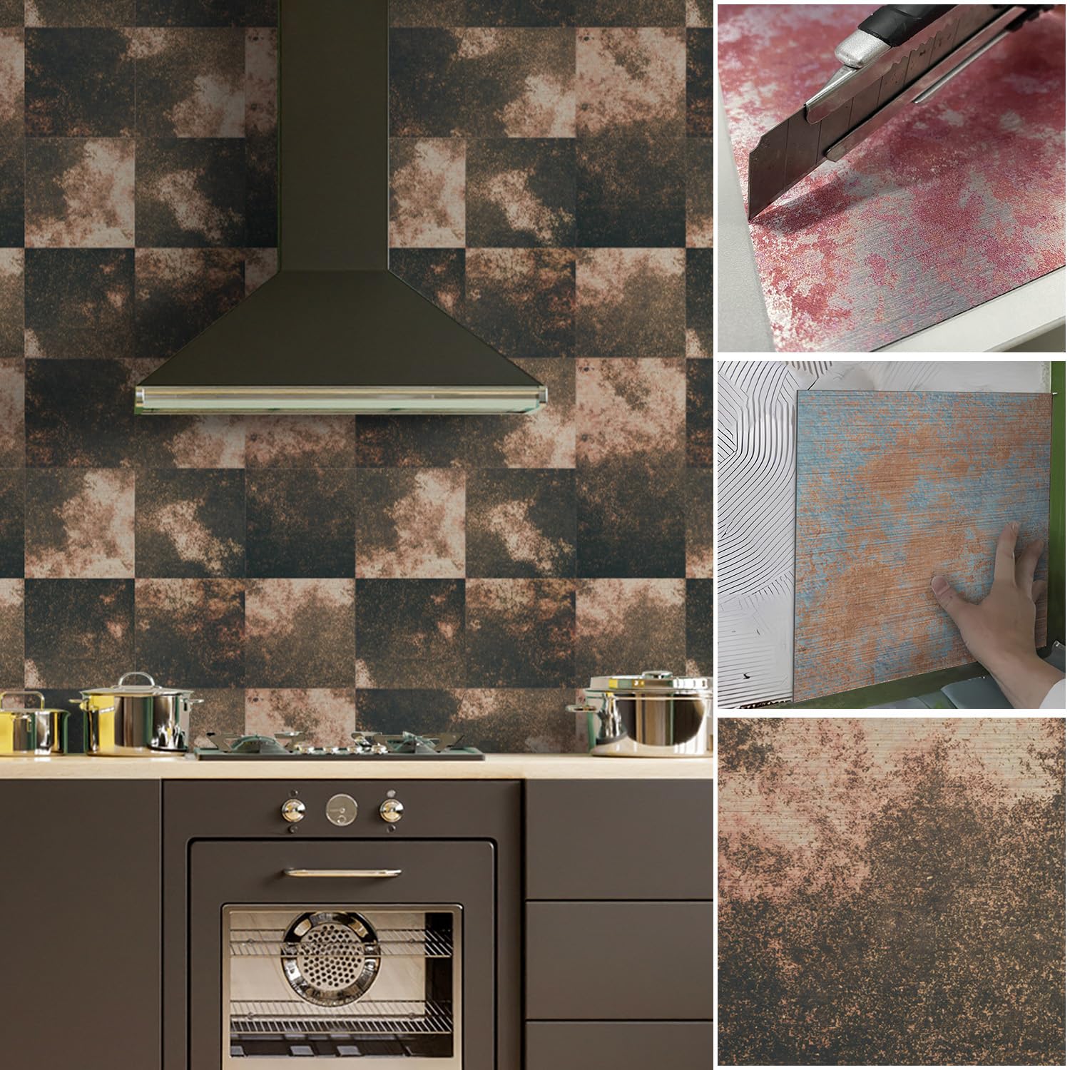 Rusted Metal Backsplash Restorers Azul Aged Solid Copper Sheet | Van