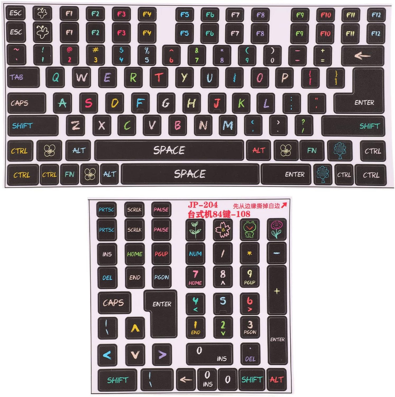 Amazon.com: 2PCS English Keyboard Stickers with Number Keyboard ...