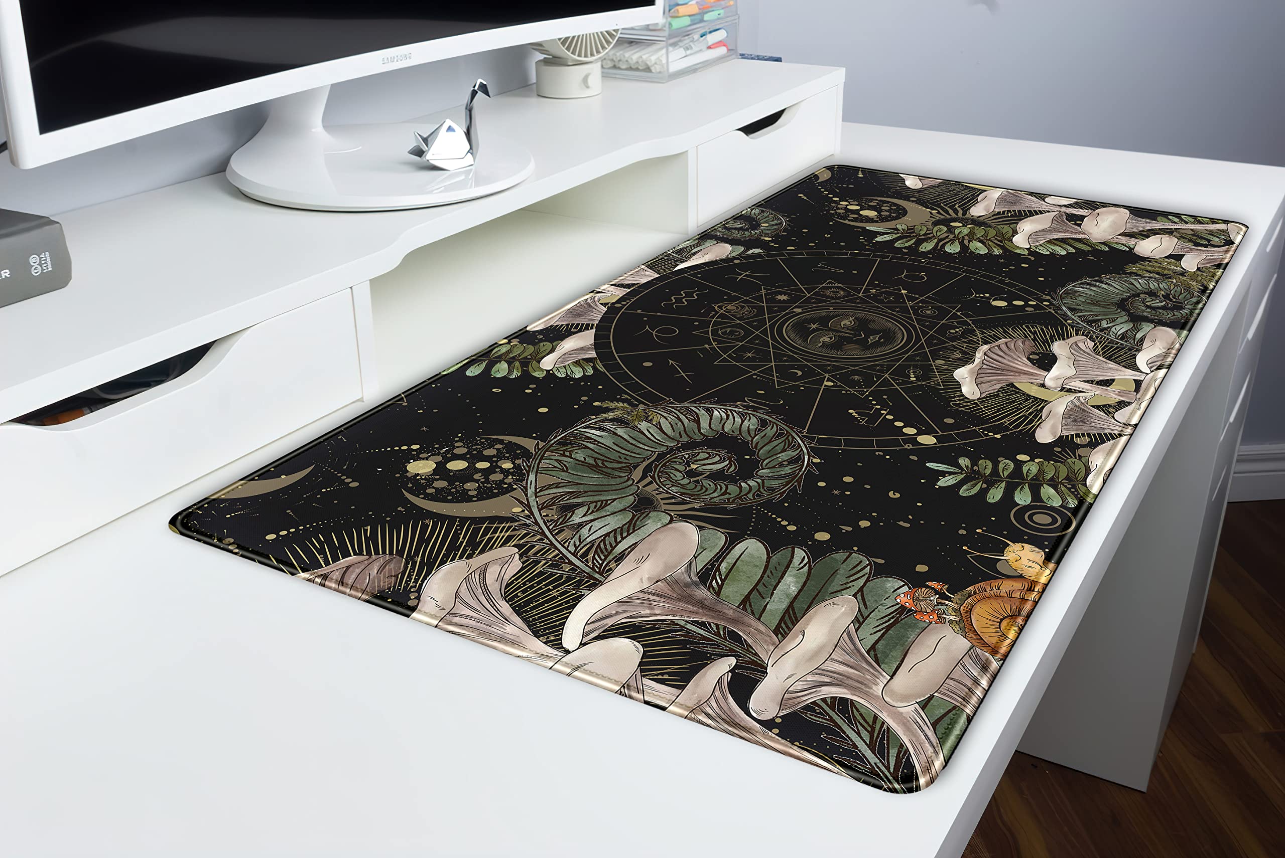 Snapklik.com : Moon Mushroom Gaming Desk Pad Cute Dark Tarot Mousemats ...