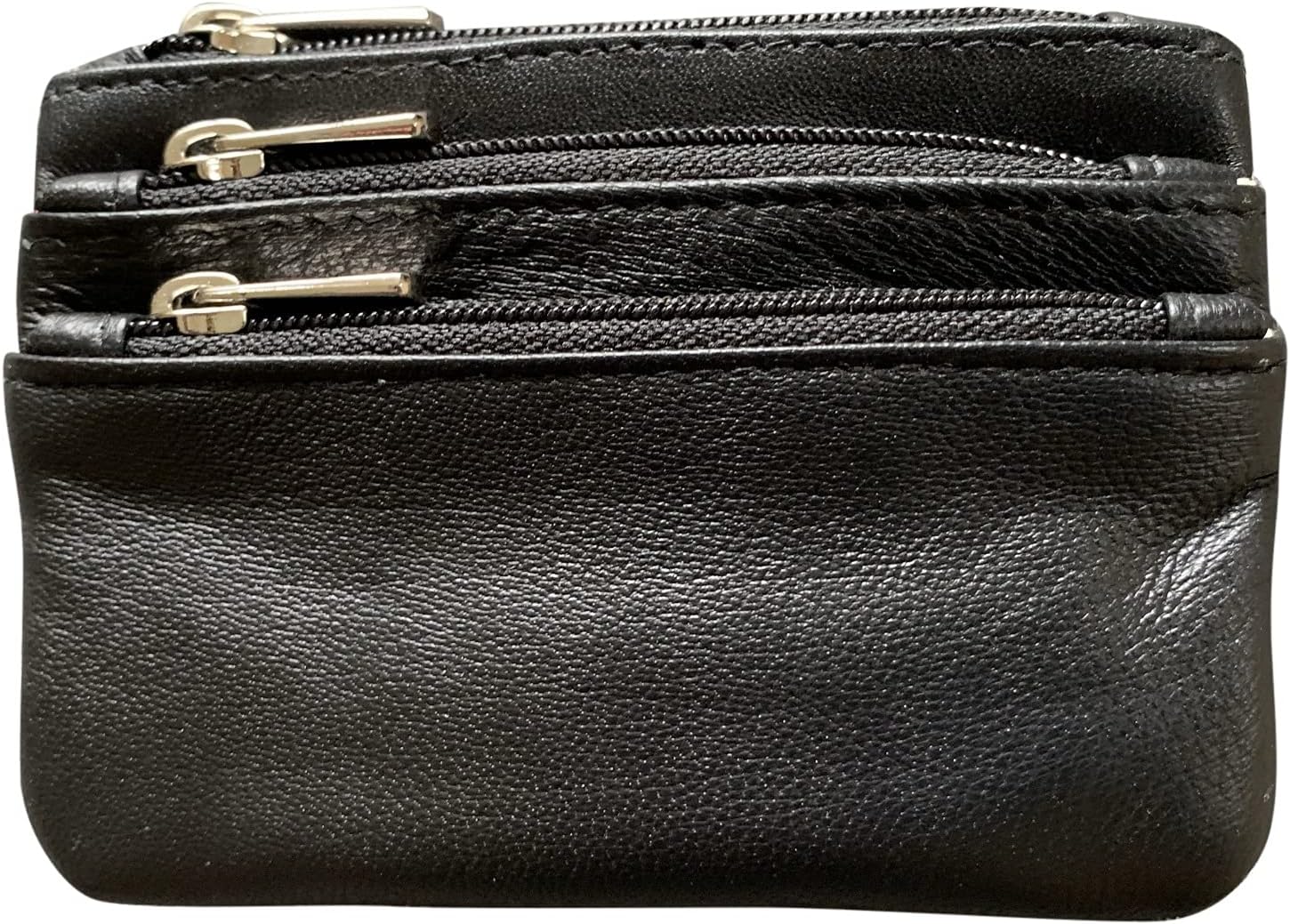 Golunski Small 3 Zipped Compartment Coin Purse 7.5 x 11 cms – Black ...