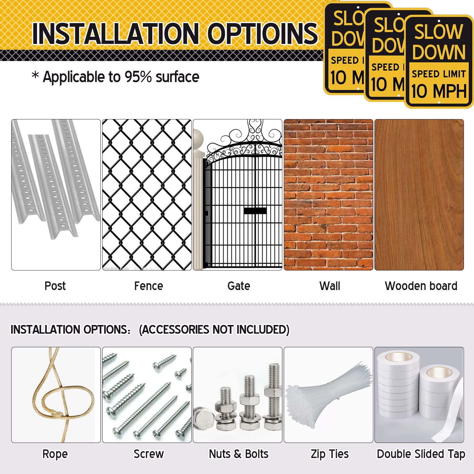 Snapklik.com : Pelopy 3 Pack 10 MPH Slow Down Speed Limit Sign ...
