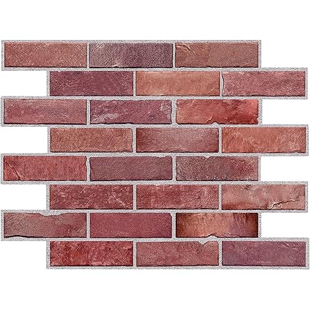 Amazon.com: Retro-Art 3D Wall Panels, Pack of 10, Faux Brick in Red ...