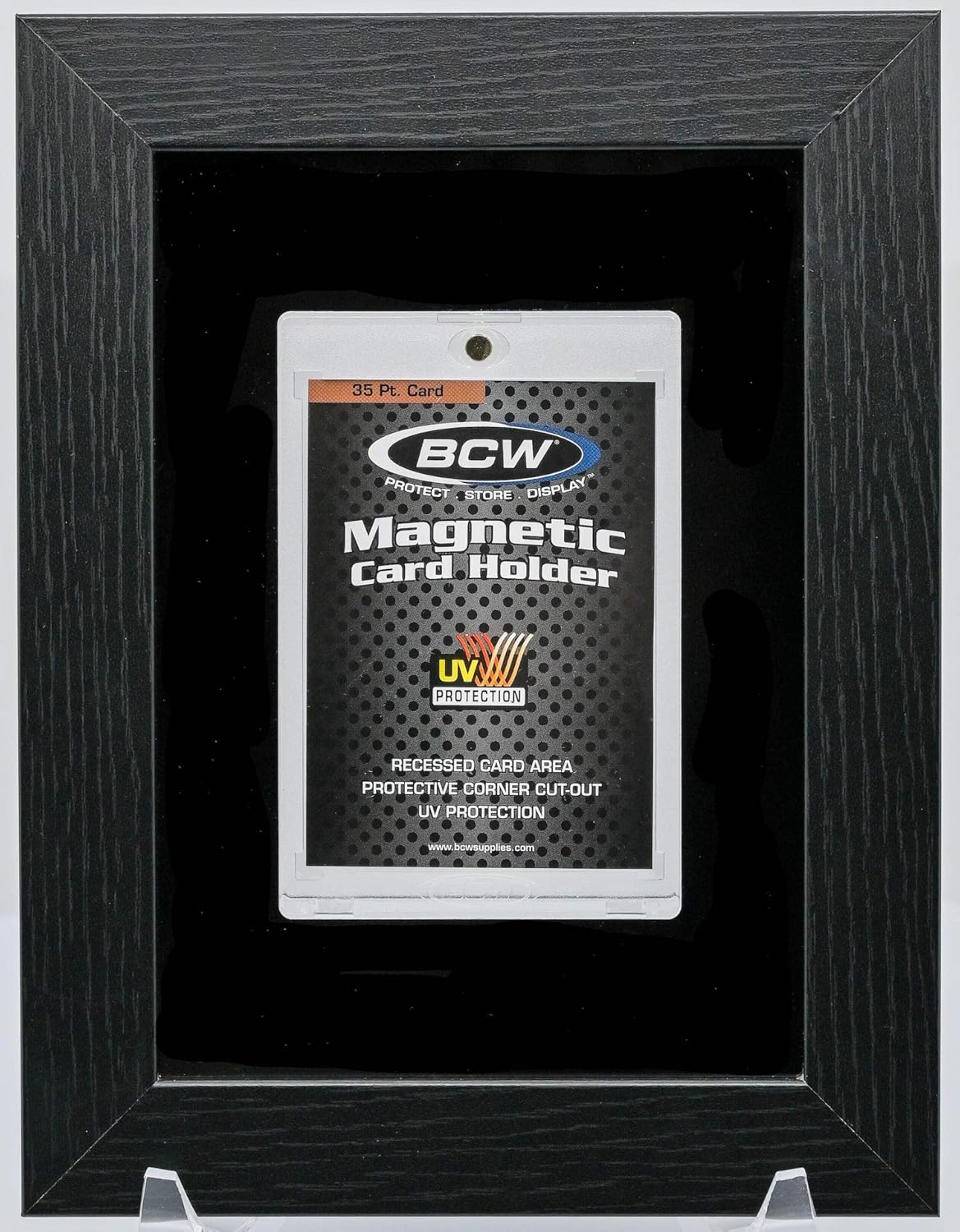 Amazon.com: Mojo Frames One-Touch Trading Card Display - Black Wood ...