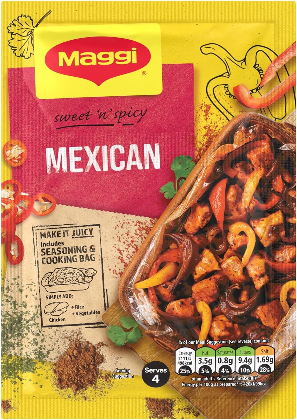 Maggi Mexican Chicken Mix, 40g : Amazon.co.uk: Grocery