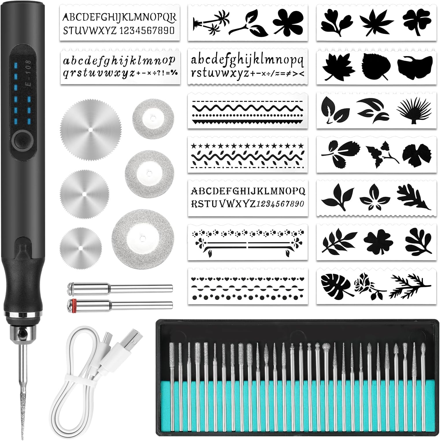 Ainiv Electric Engraving Tool Kit, USB Cordless Rechargeable Engraving ...