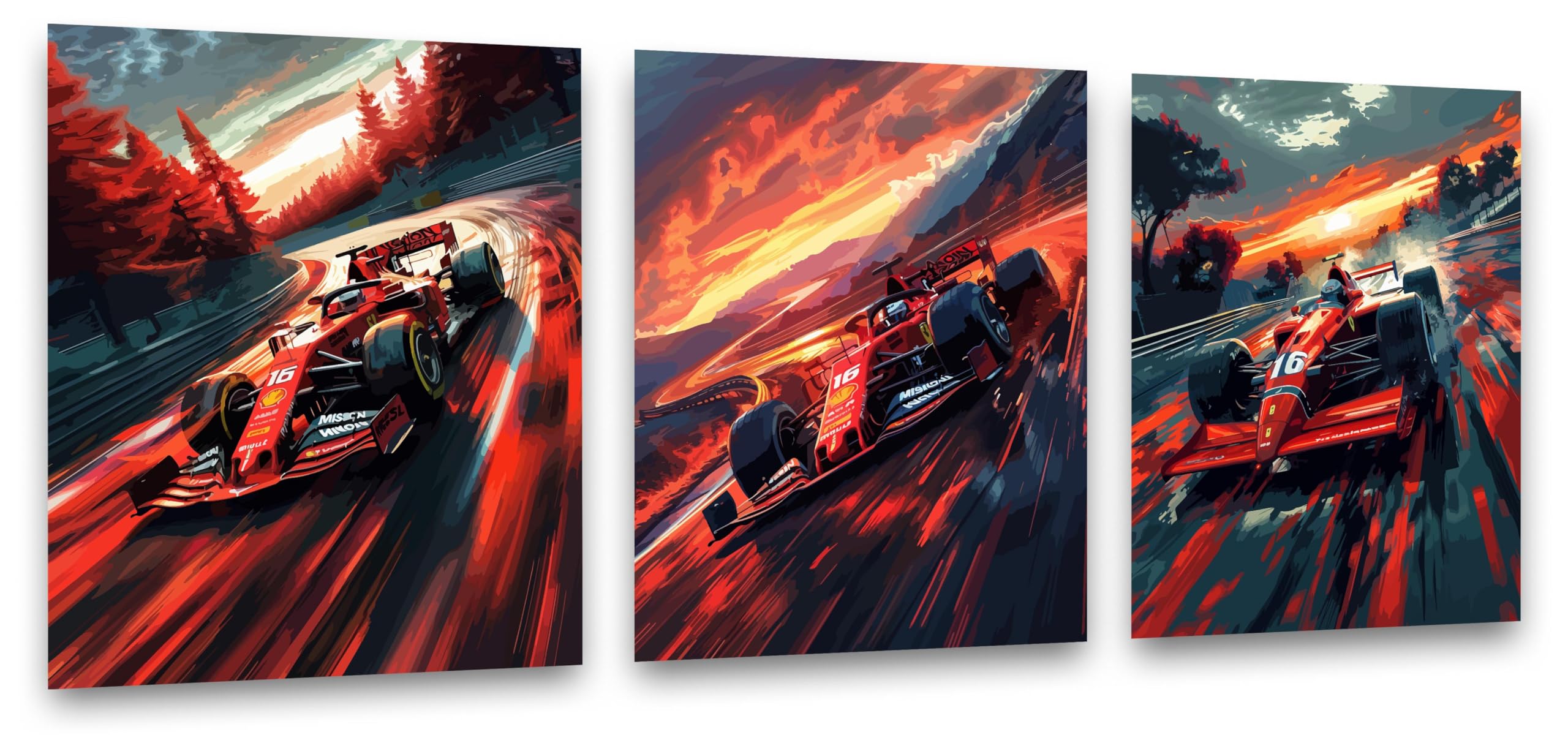 Amazon.com: Inspirational Wall Art Co. Pulse | Set of 3 Formula 1 ...
