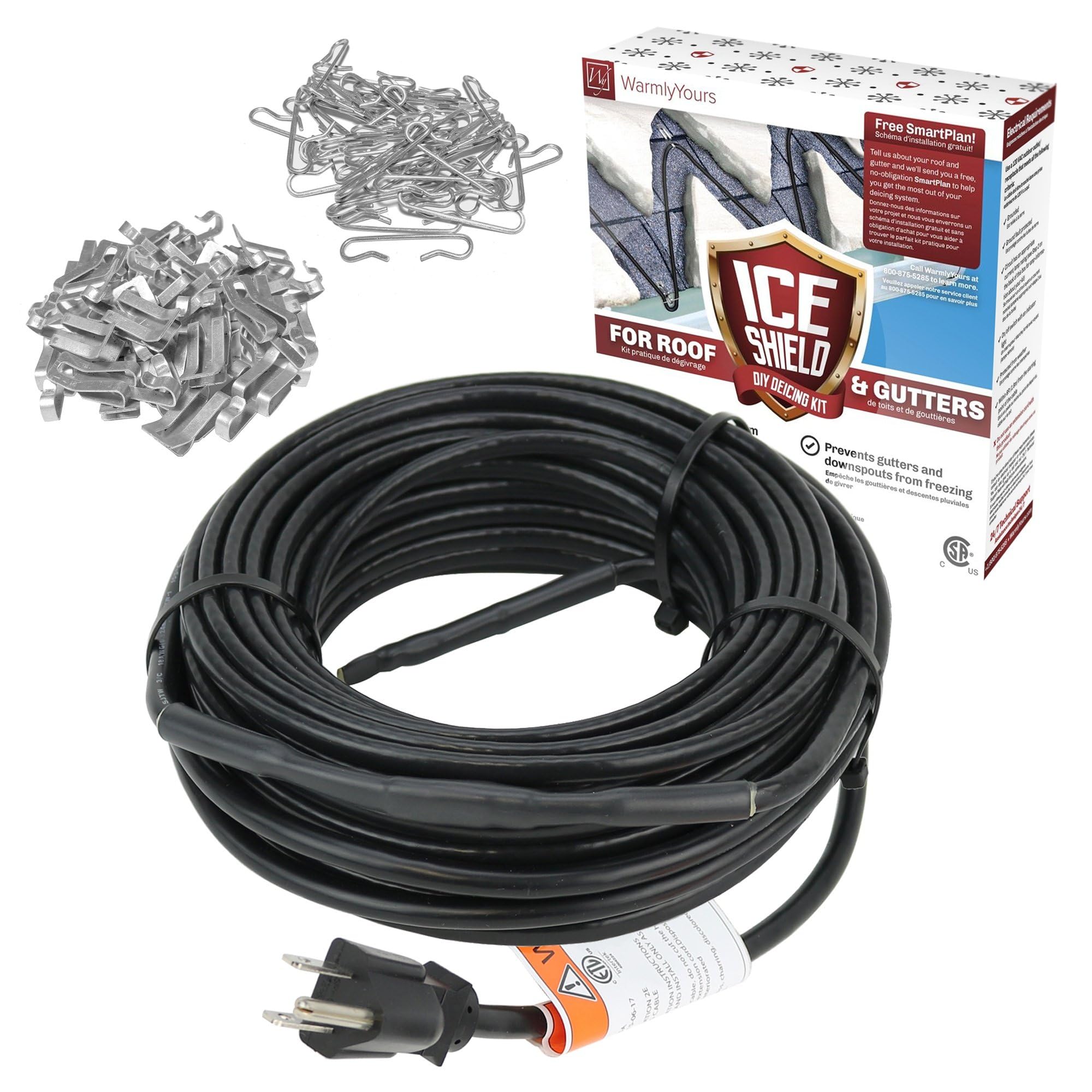 Amazon.com : WarmlyYours Ice Shield Roof Heat Cable 120 ft. - Heat Tape ...